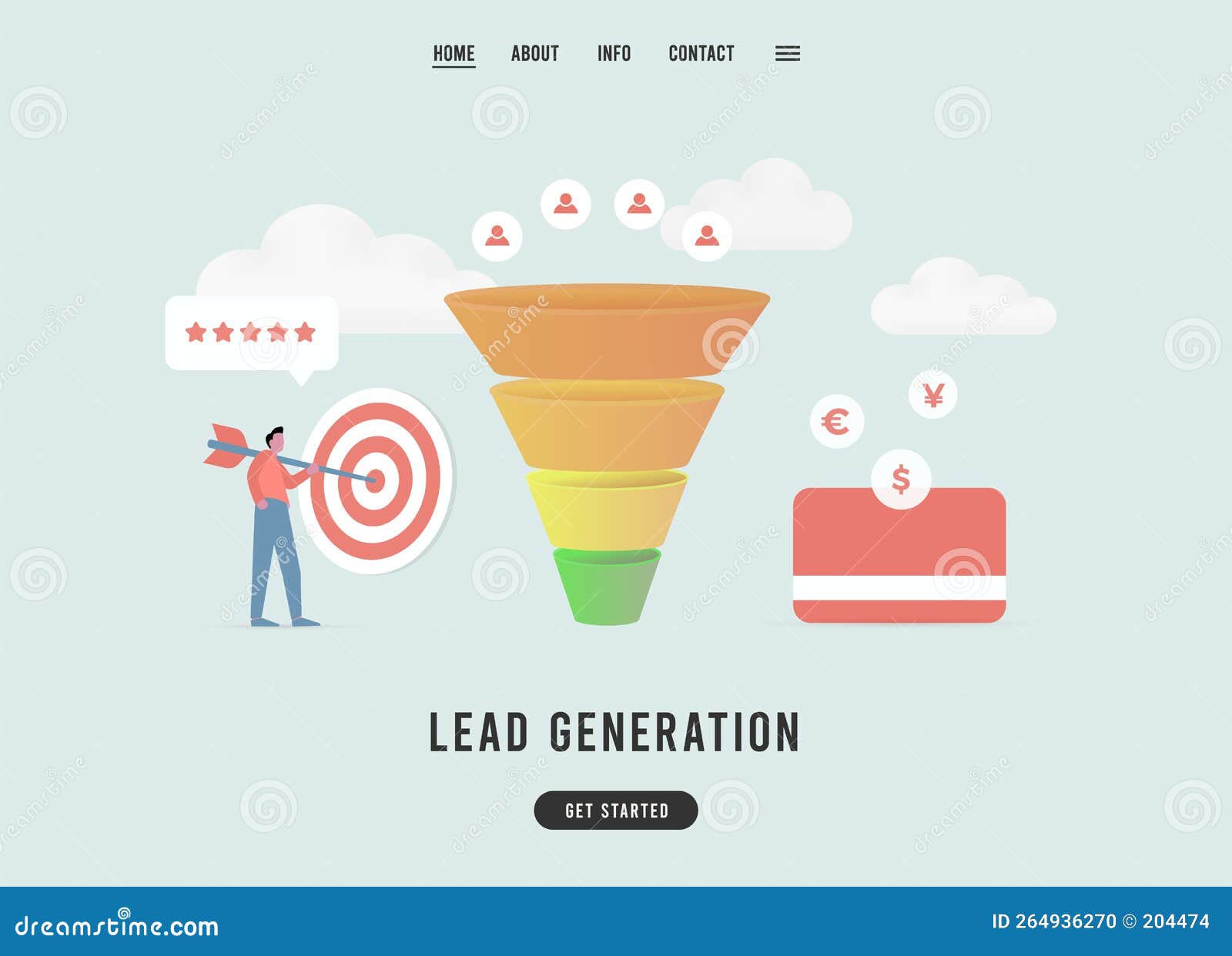 Lead Generation Concept. Increase Website Traffic Conversion with ...