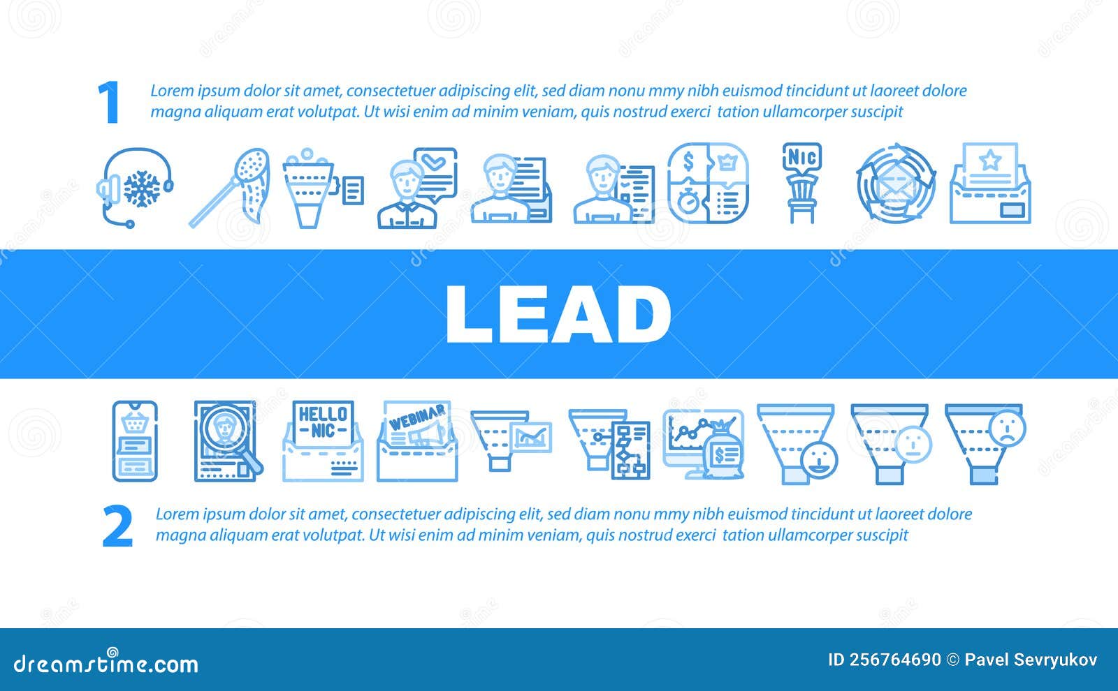 Lead Generation Customer Business Landing Header Vector Stock ...