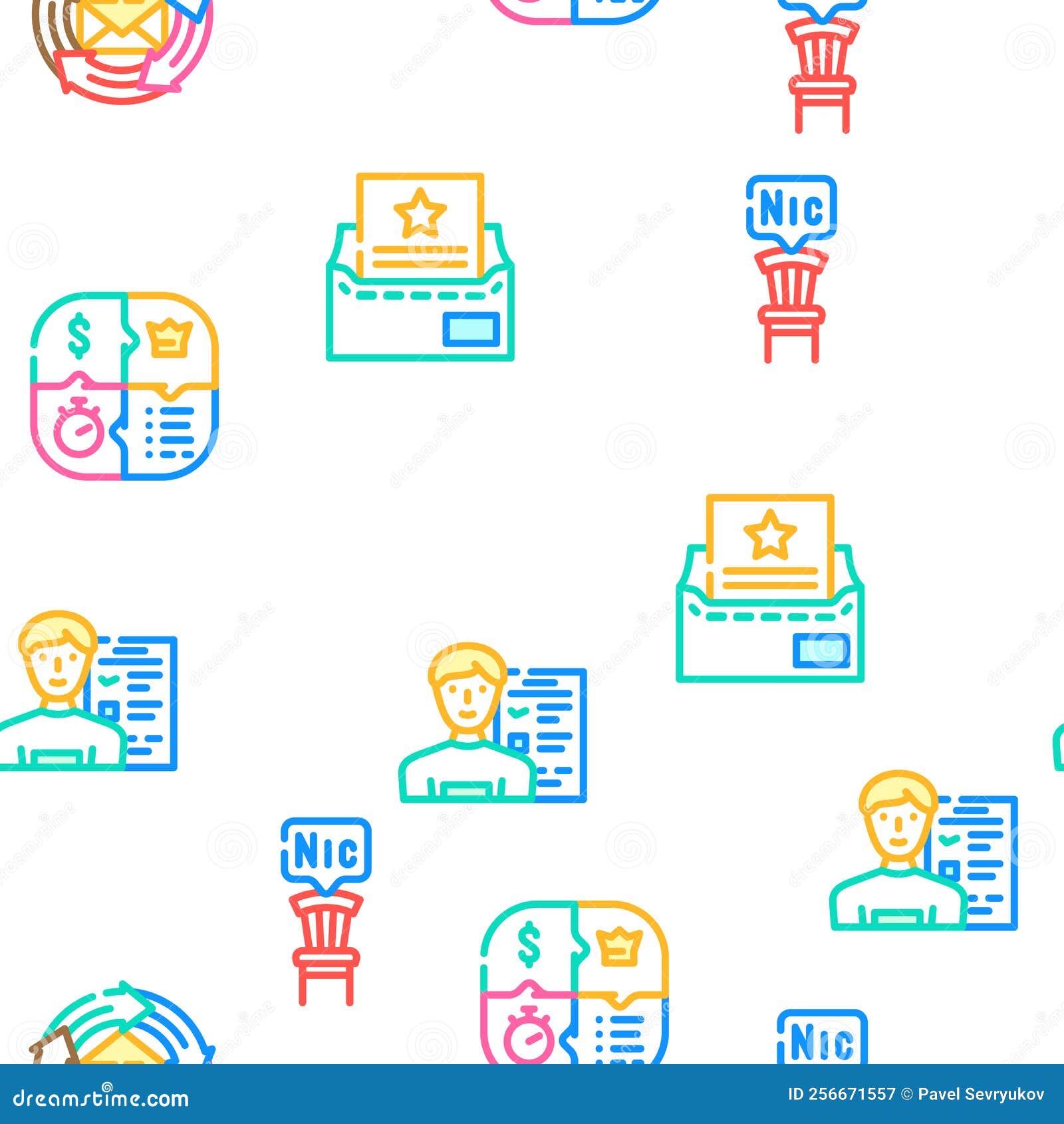Lead Generation Customer Business Vector Seamless Pattern Stock Vector ...