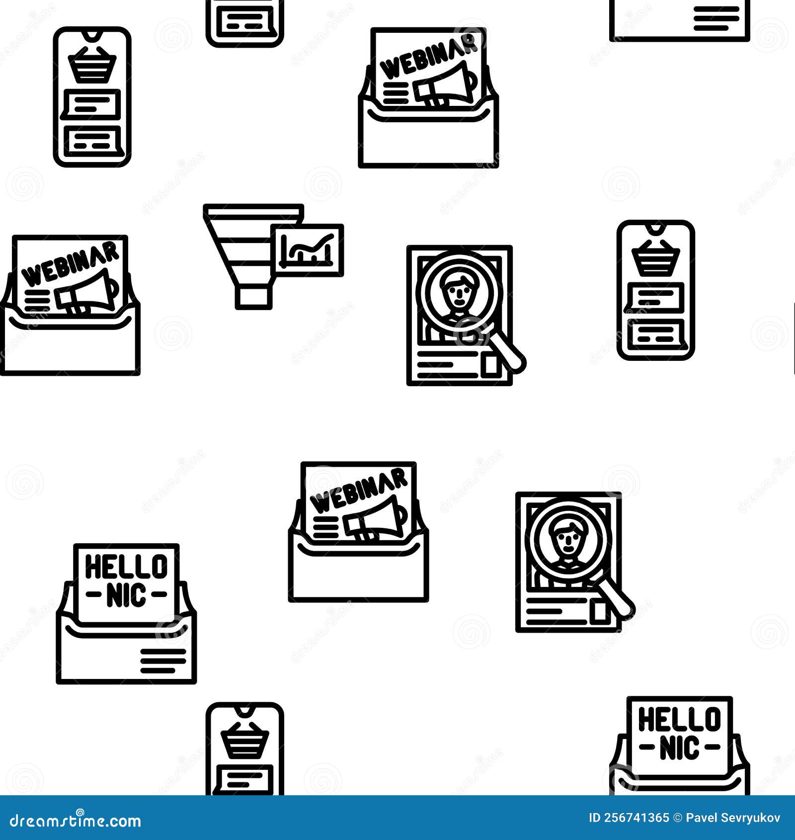 Lead Generation Customer Business Vector Seamless Pattern Stock ...