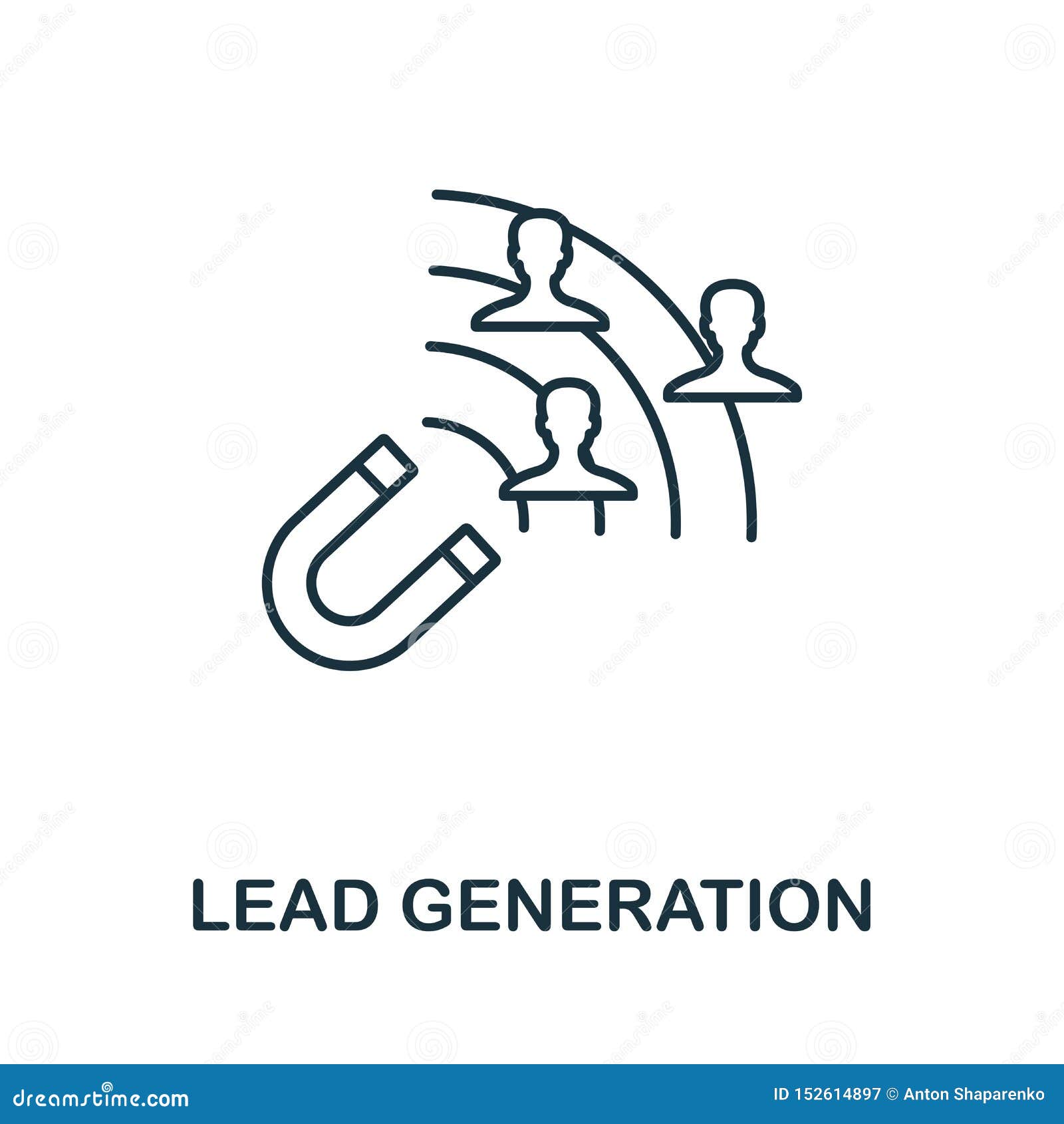 Lead Generation Outline Icon. Thin Line Concept Element from Content ...