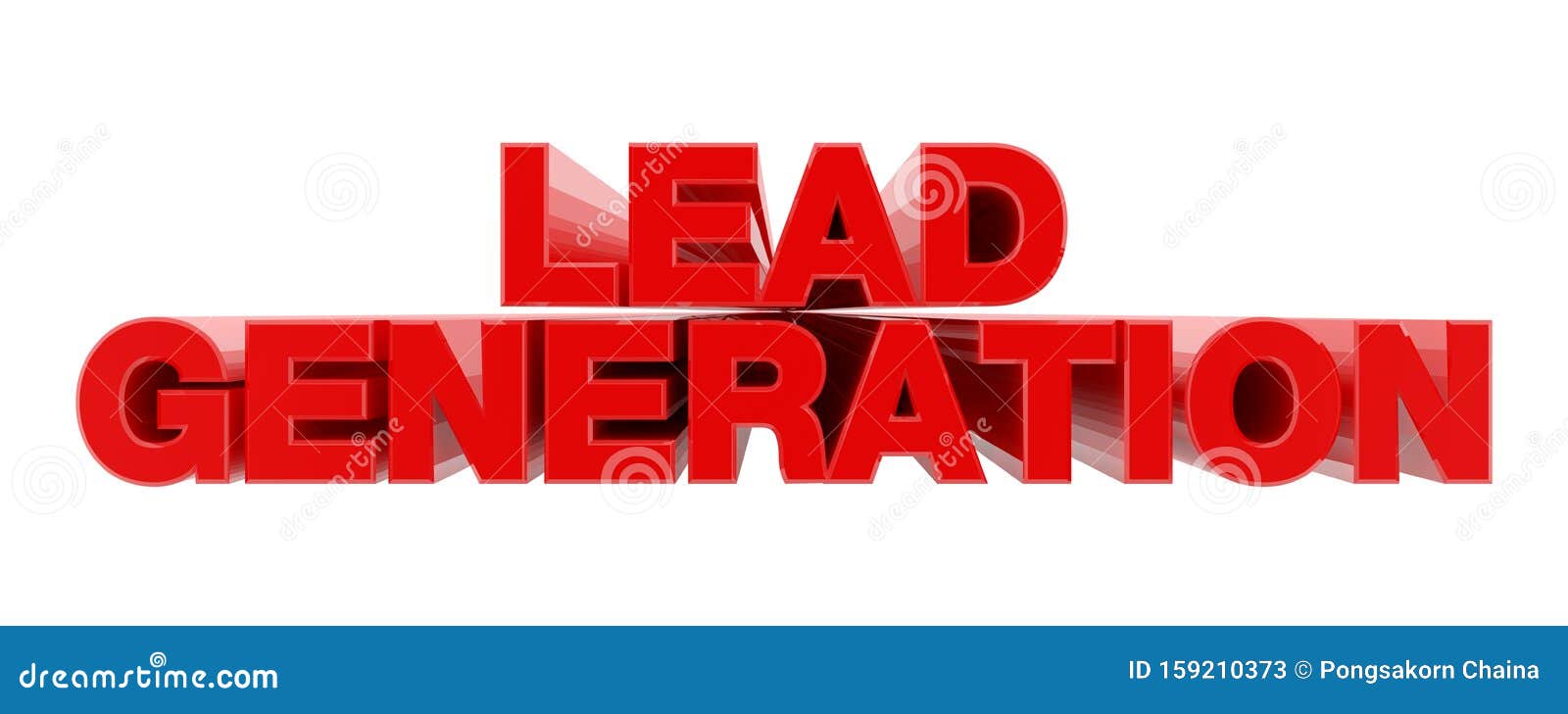 LEAD GENERATION Red Word on White Background Illustration 3D Rendering ...