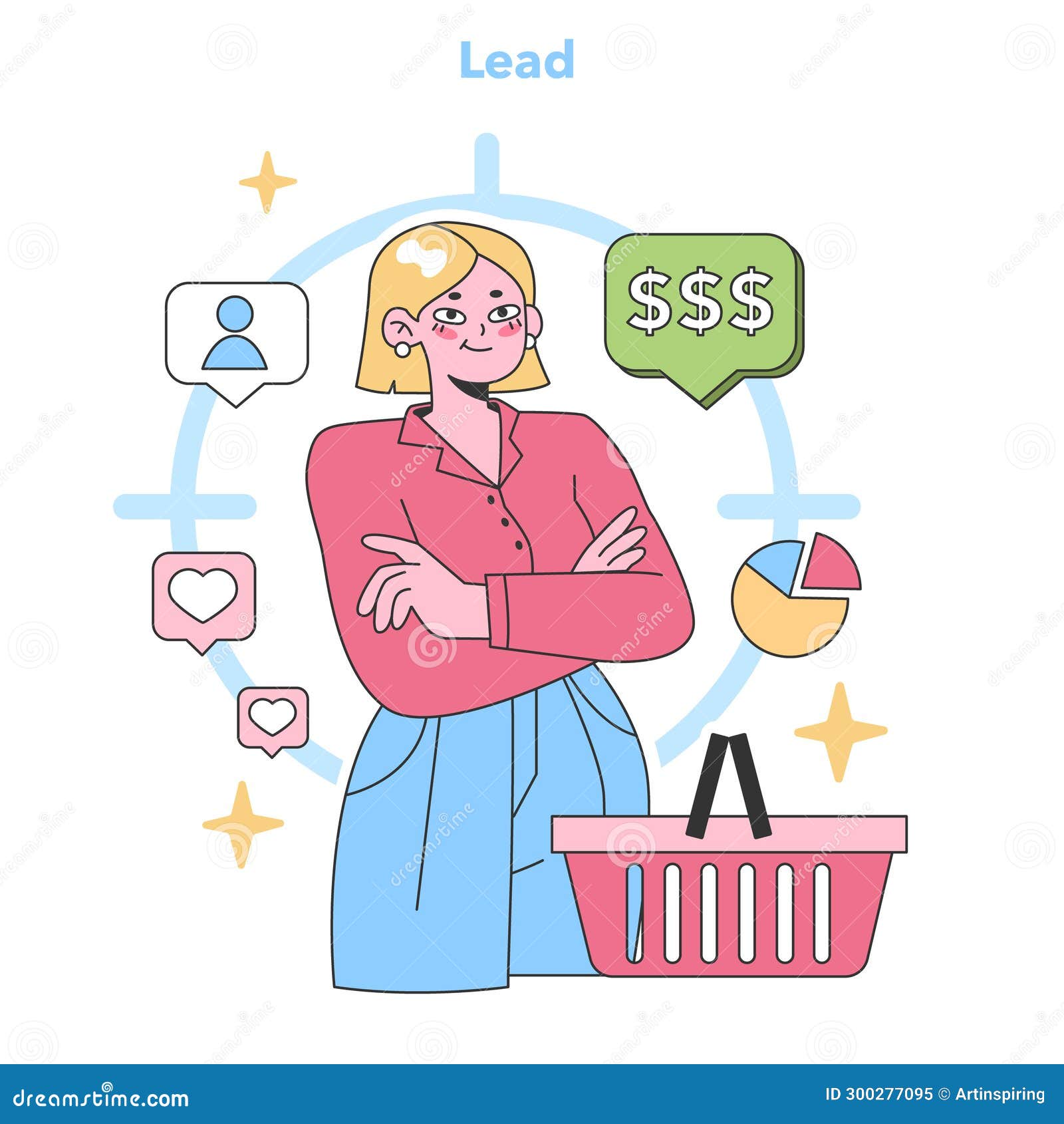 Lead Generation Set. Flat Vector Illustration Stock Vector ...