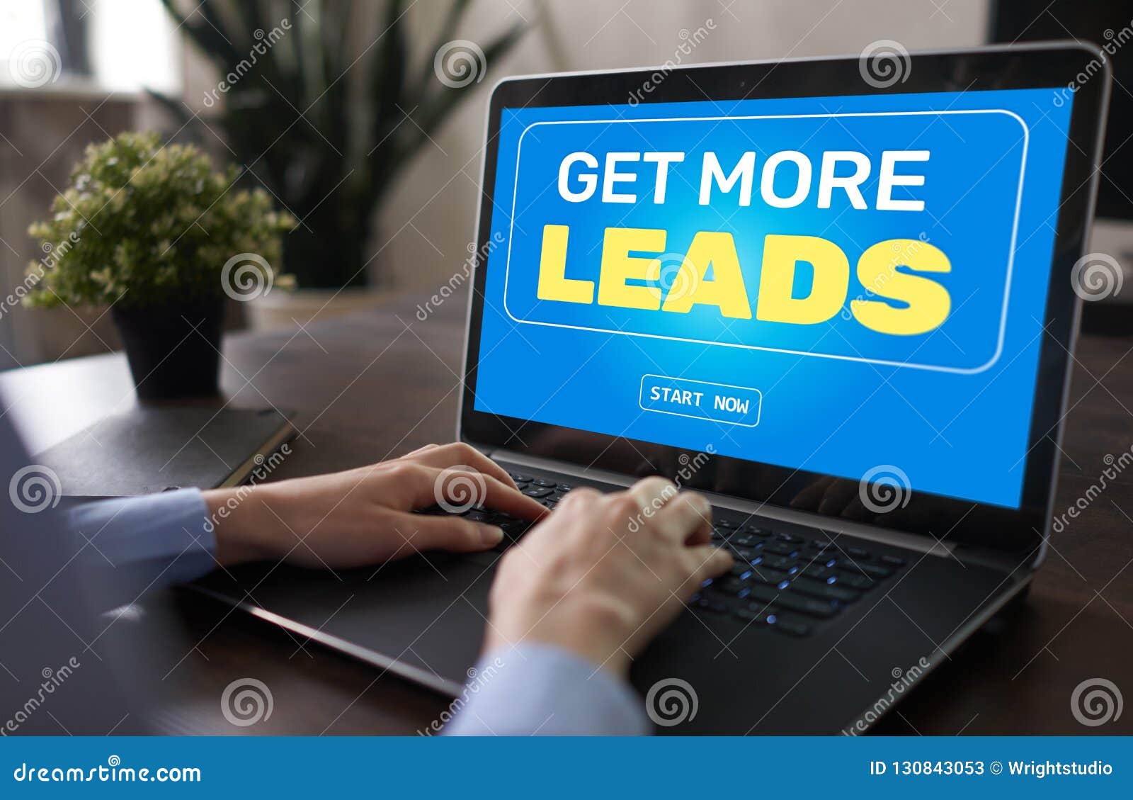 Lead Generation Start Button on Screen. Digital Marketing and Business ...