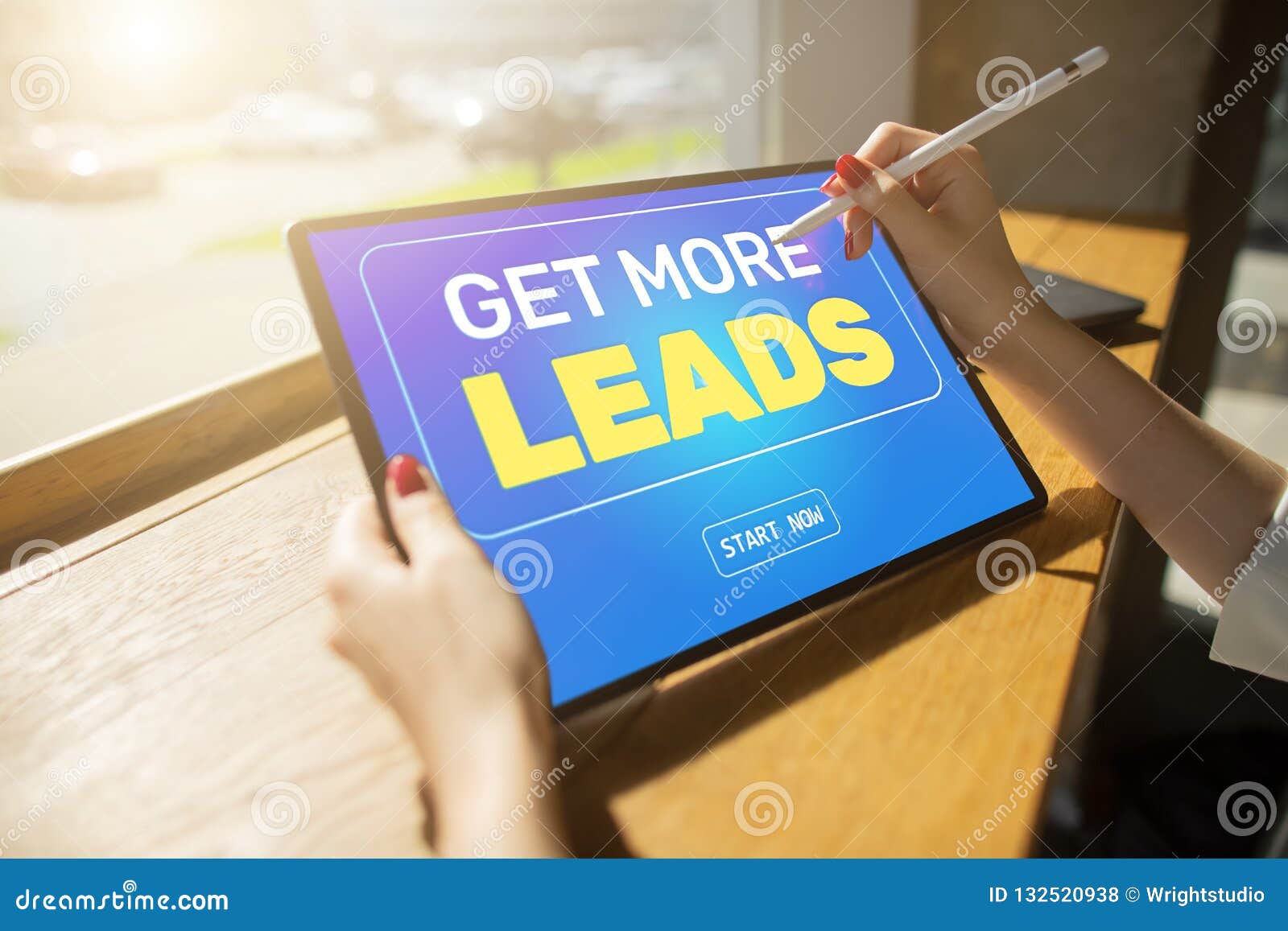 Lead Generation Start Button on Screen. Digital Marketing and Business ...