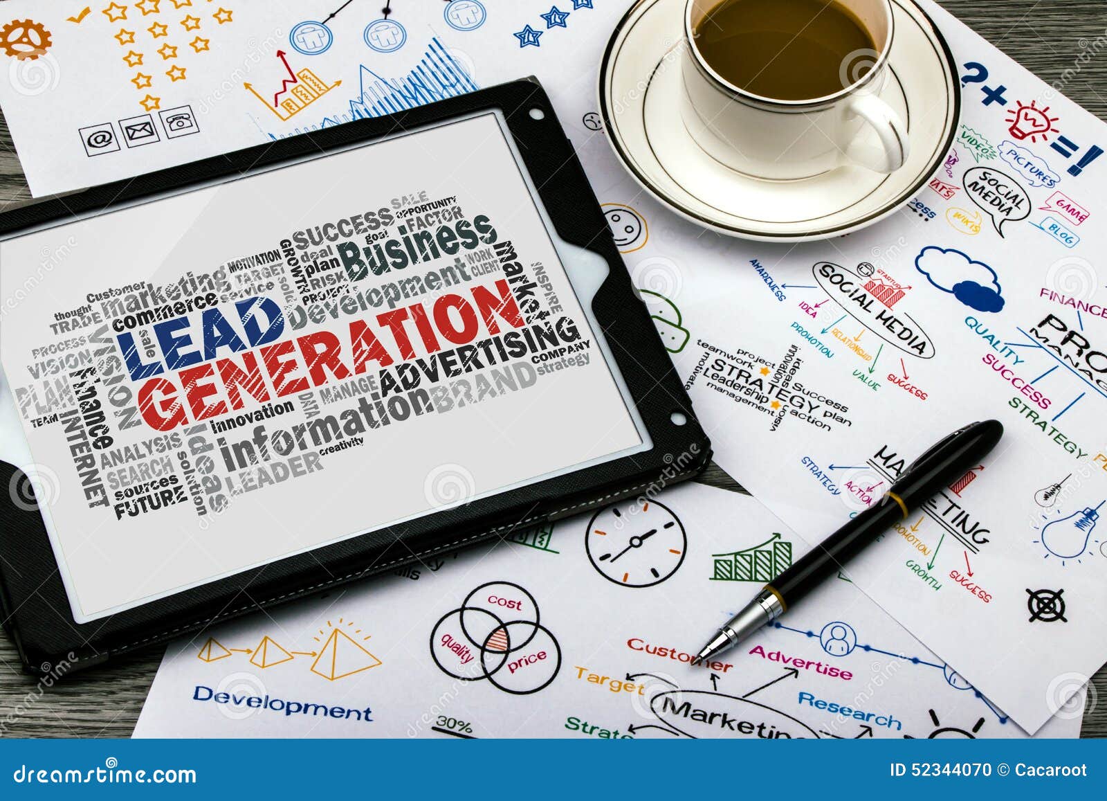 Lead generation word cloud stock photo. Image of corporate - 52344070