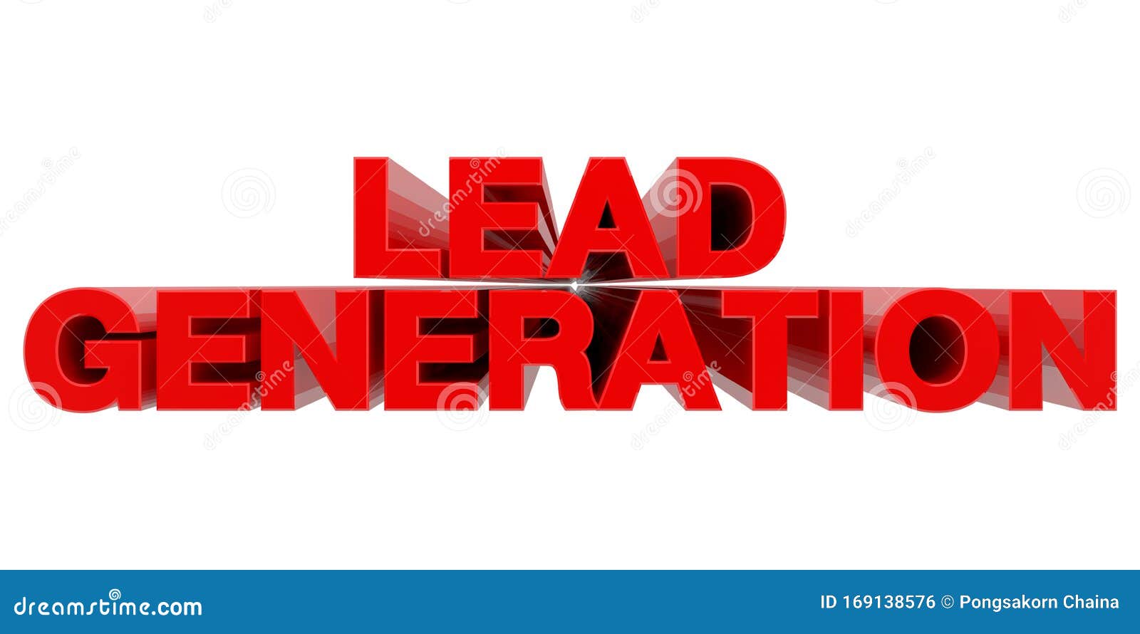 LEAD GENERATION Word on White Background 3d Rendering Stock ...