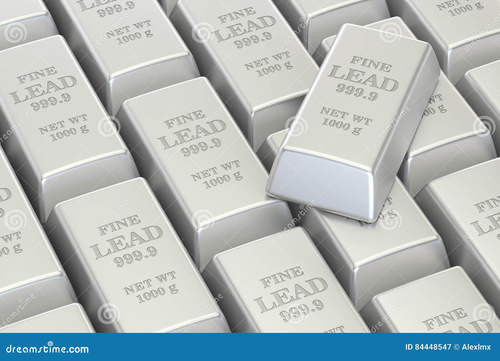 Lead ingots background, 3D stock illustration. Illustration of group ...