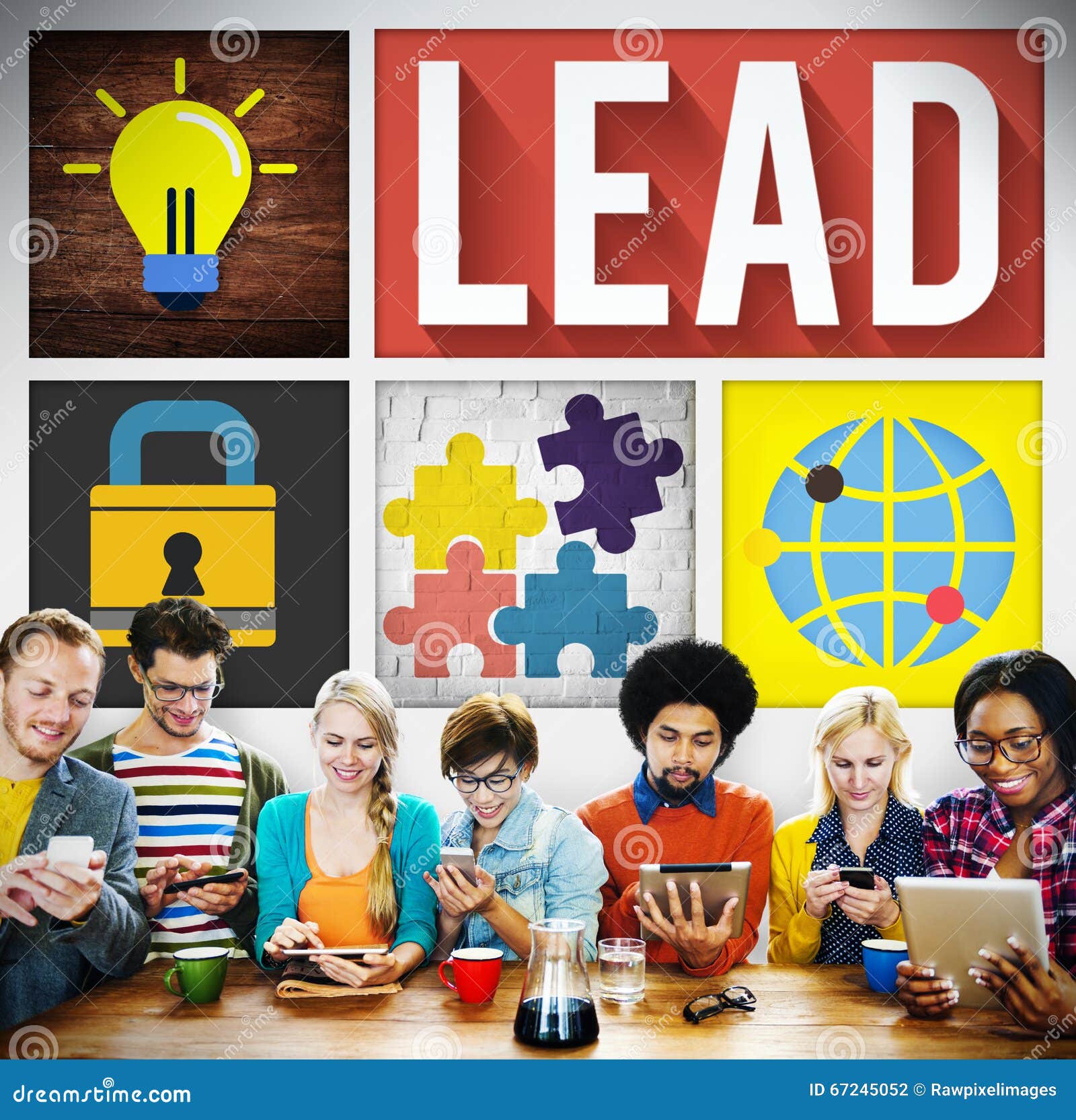 Lead Leadership Management Support Team Concept Stock Photo - Image of ...