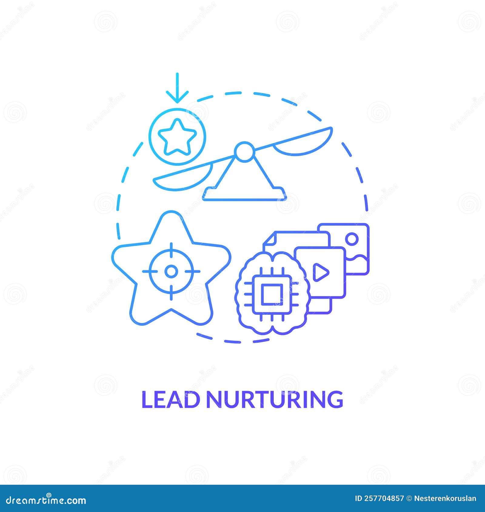Lead Nurturing Blue Gradient Concept Icon Stock Vector - Illustration ...
