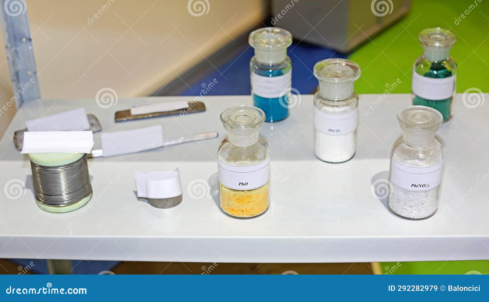 Lead Oxide Nitrate Lab stock image. Image of bottles - 292282979