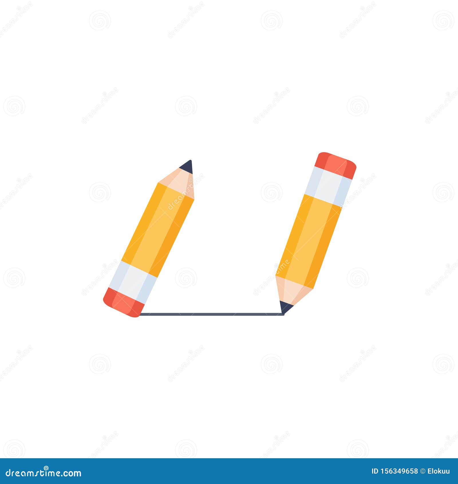 Lead Pencil Drawing and Erasing Line Isolated on White Background Stock ...