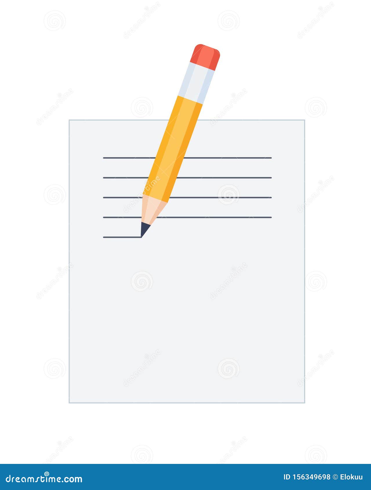 Lead Pencil Drawing Lines on Sheet Isolated on White Background Stock ...