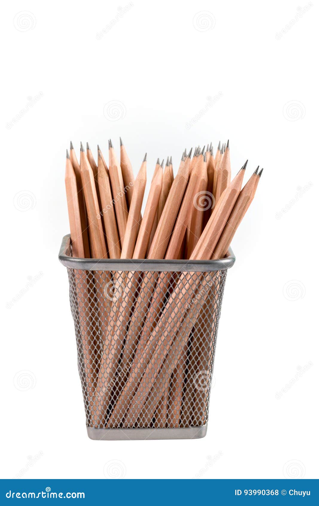 Lead Pencils in Metal Grid Container Stock Photo - Image of path ...