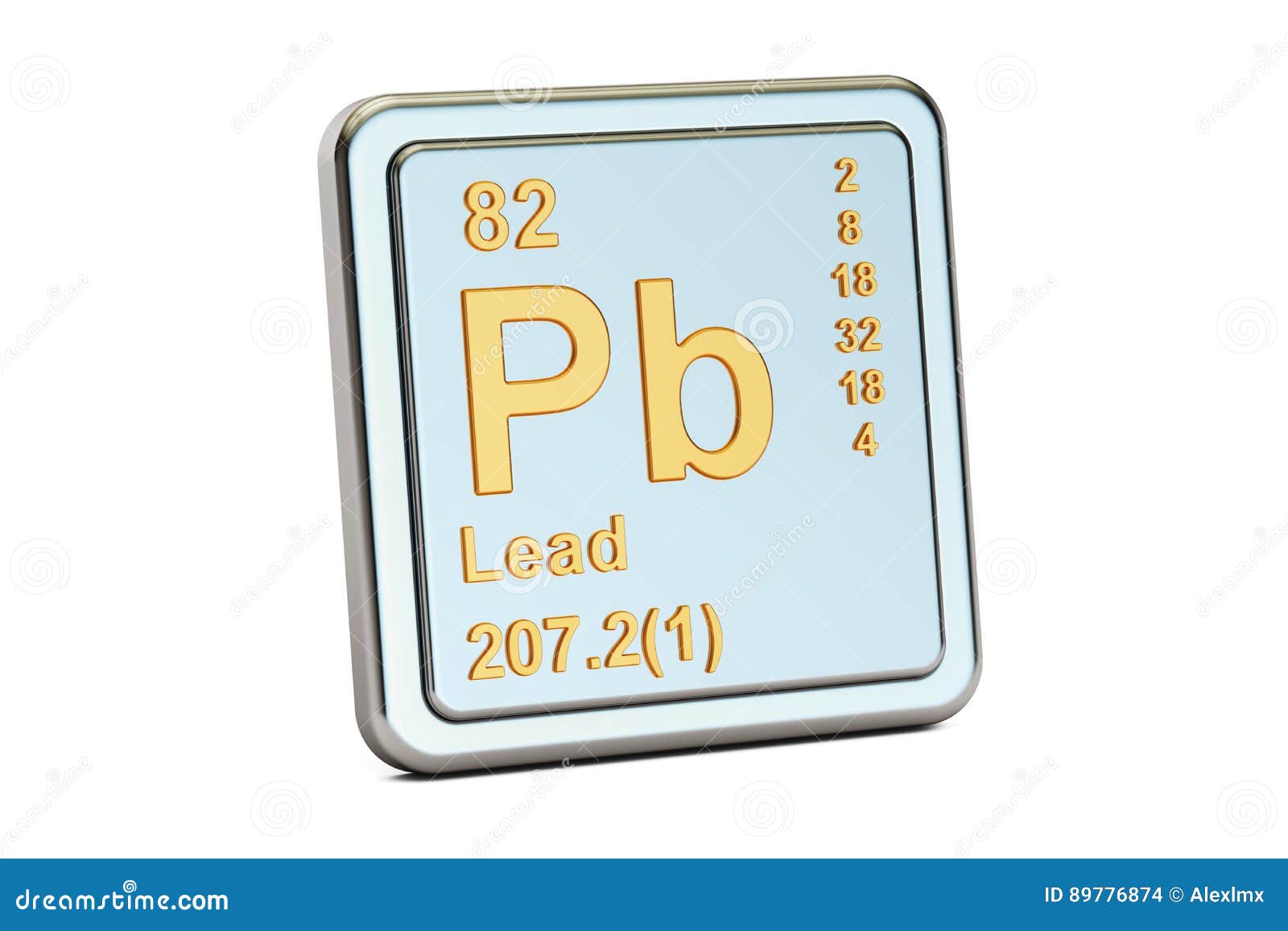 Lead Plumbum Pb, Chemical Element Sign. 3D Rendering Stock Illustration ...