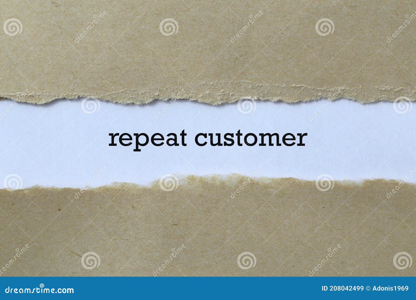 Repeat customer on paper stock image. Image of look - 208042499