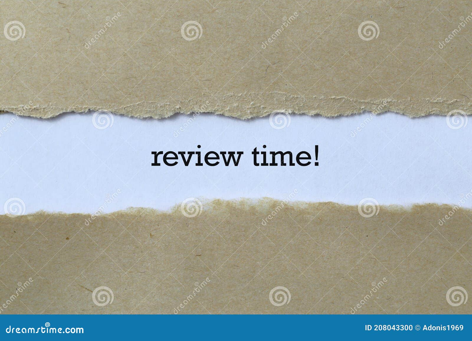 Review time on paper stock photo. Image of background - 208043300