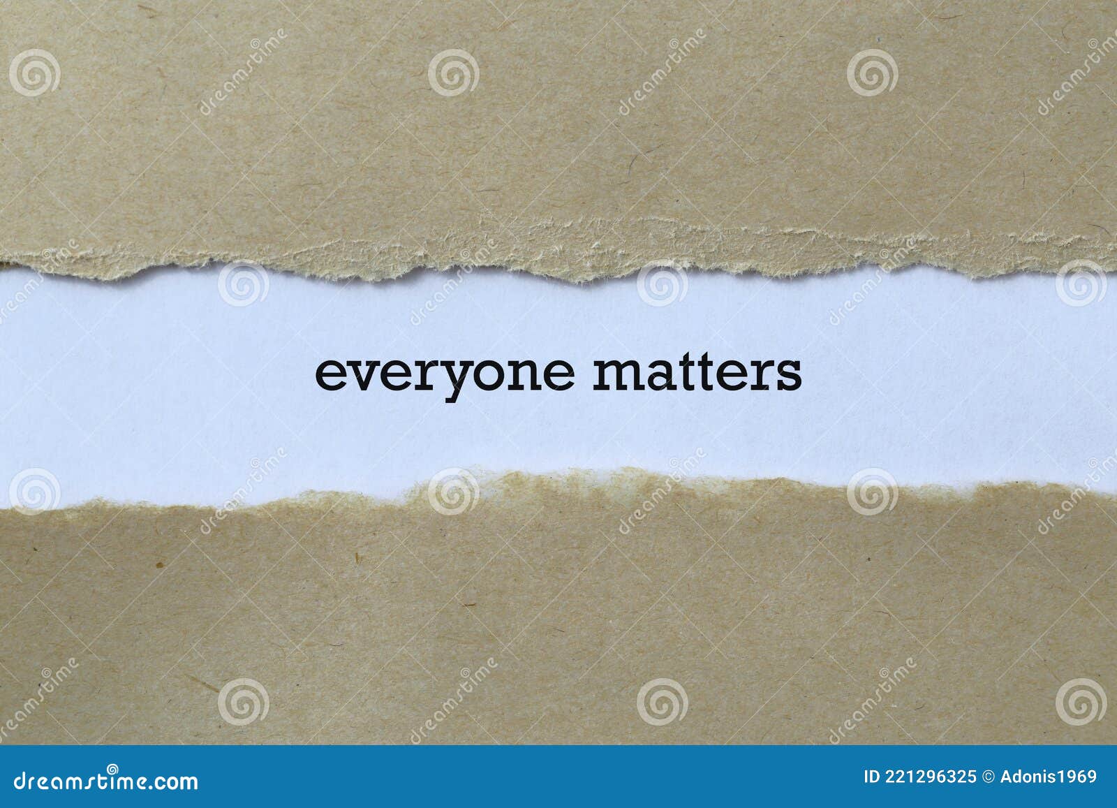 Everyone matters on paper stock image. Image of background - 221296325