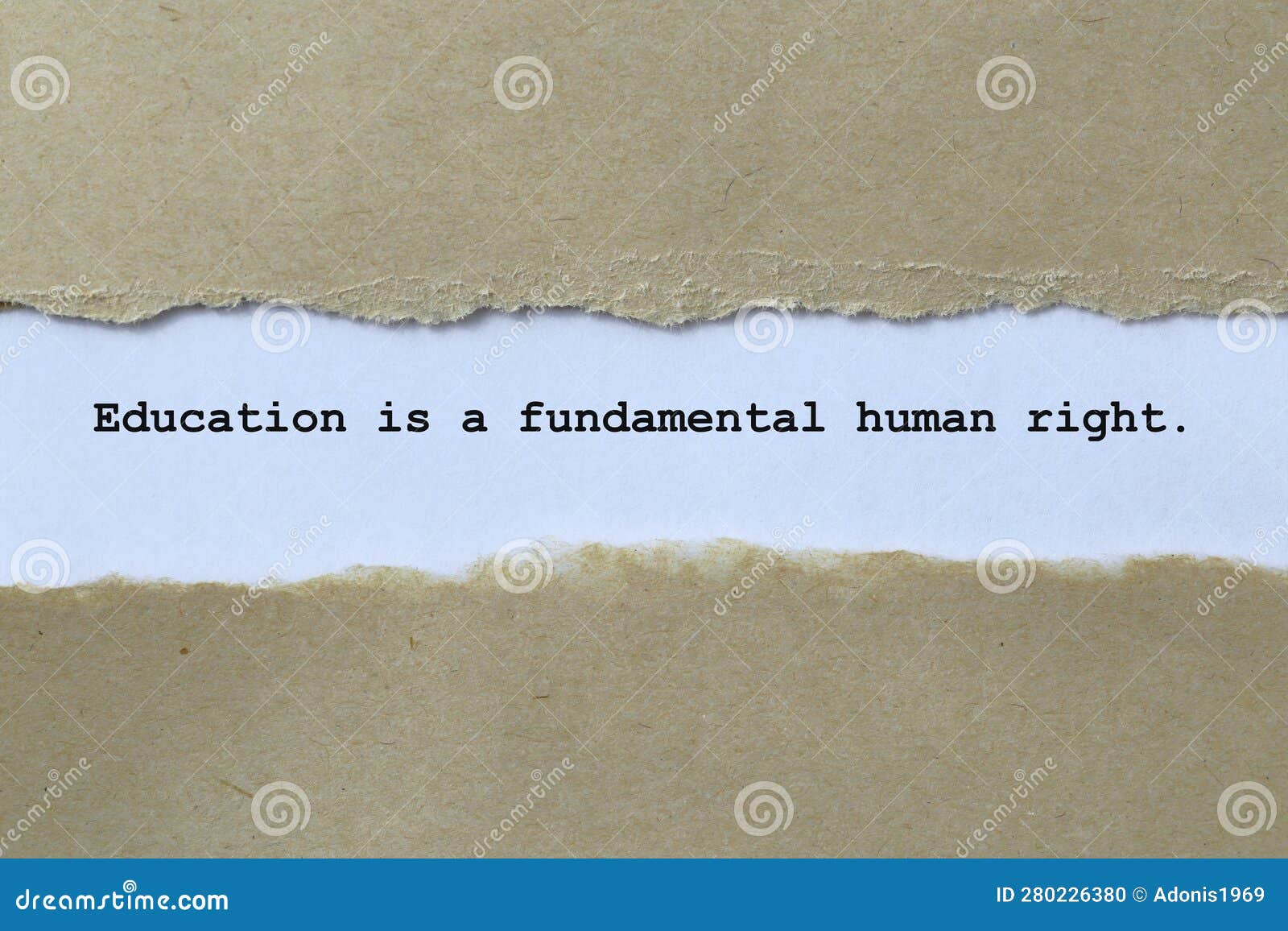 Education is a Fundemental Human Right on White Paper Stock Photo ...