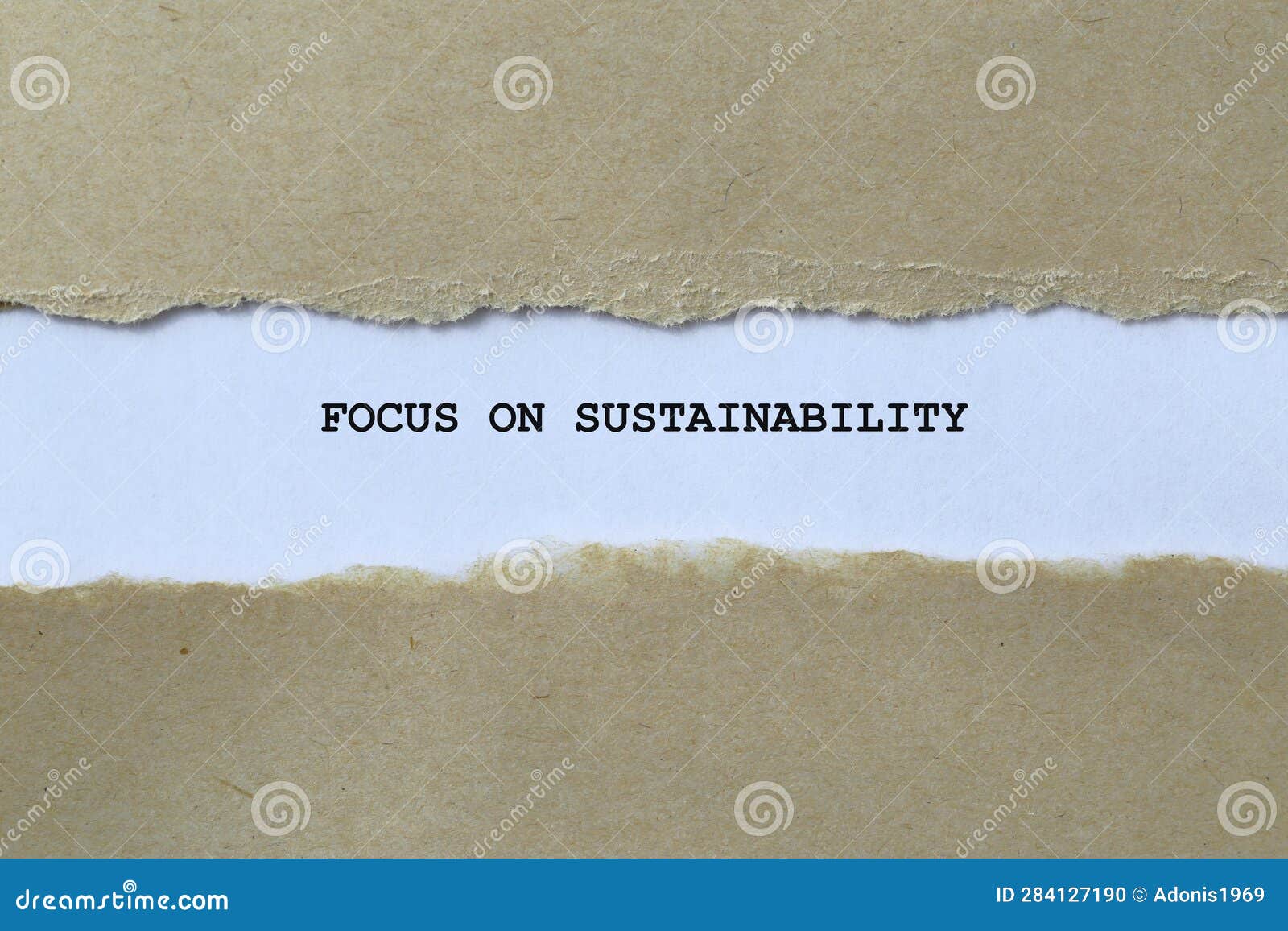 Focus on Sustainability on White Paper Stock Photo - Image of recovered ...