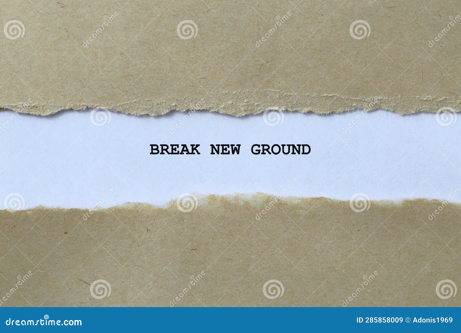 Break New Ground on White Paper Stock Image - Image of background ...