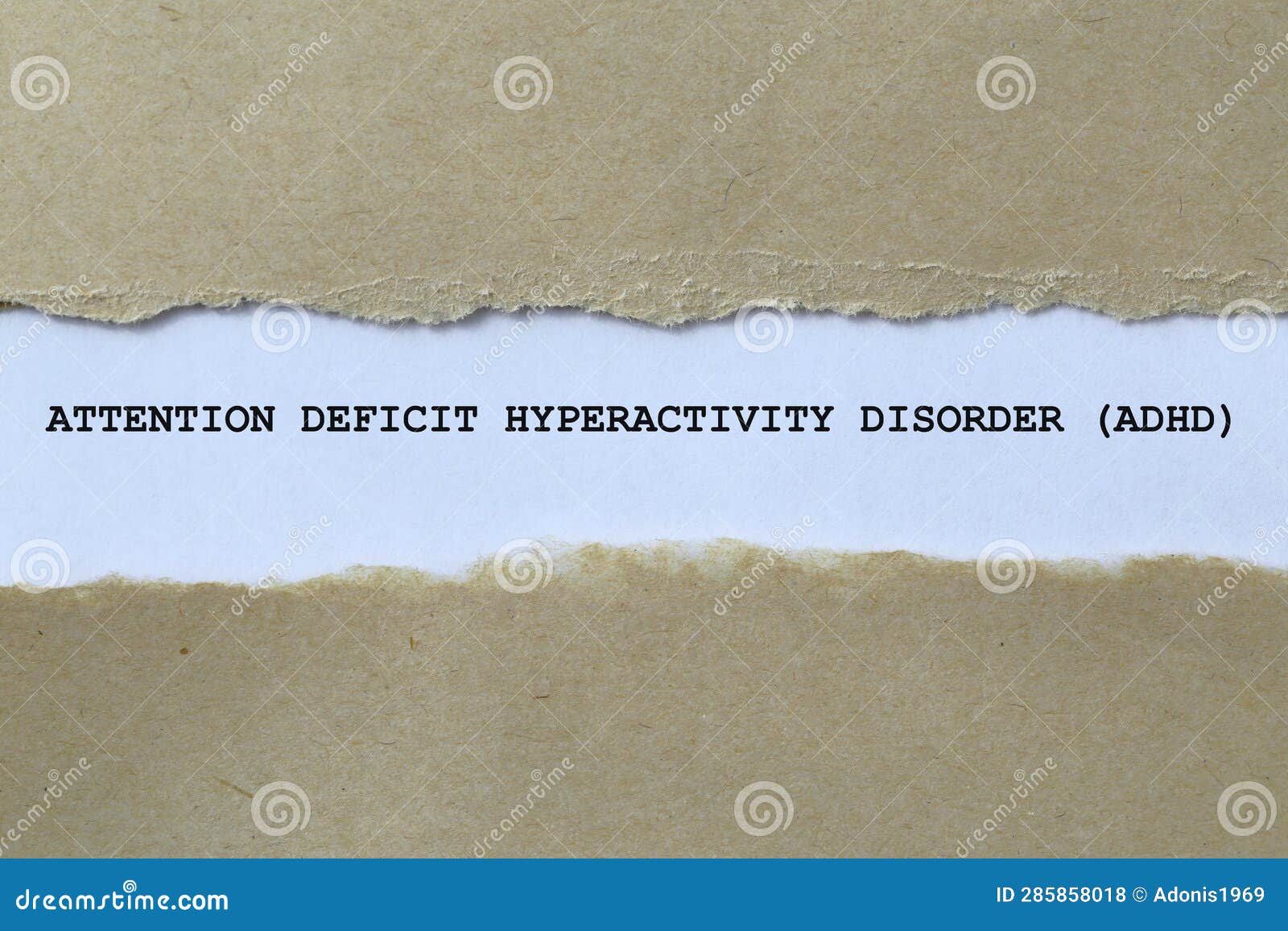 Attention Deficit Hyperactivity Disorder Adhd on White Paper Stock ...
