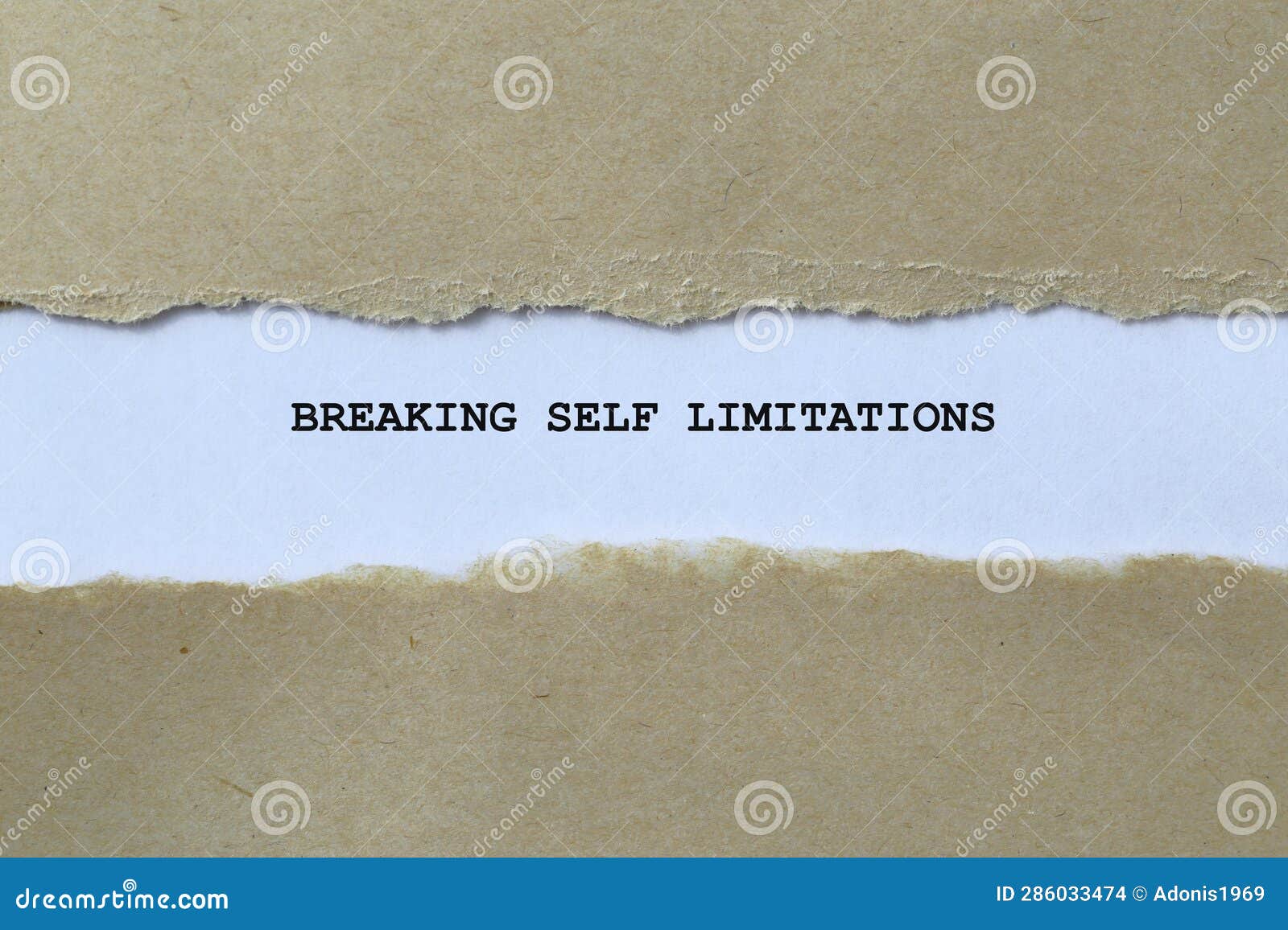 Breaking Self Limitations on White Paper Stock Photo - Image of ...