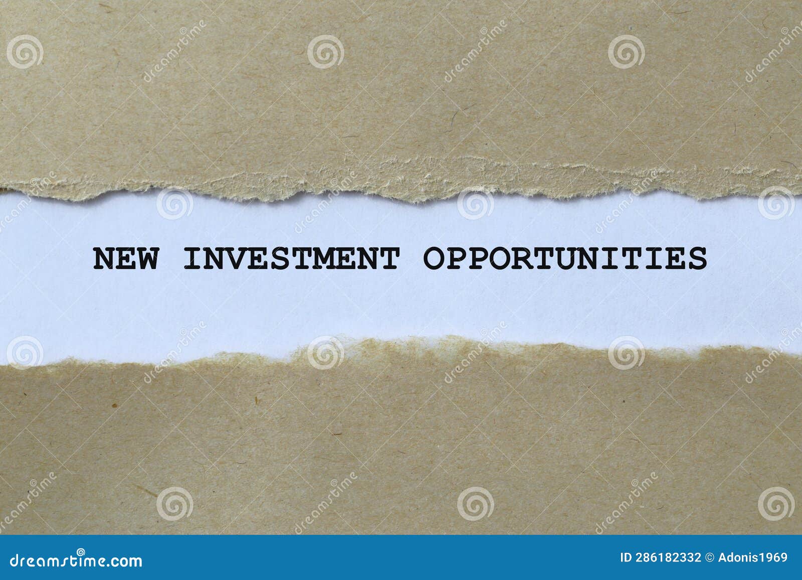 New Investment Opportunities on White Paper Stock Photo - Image of risk ...