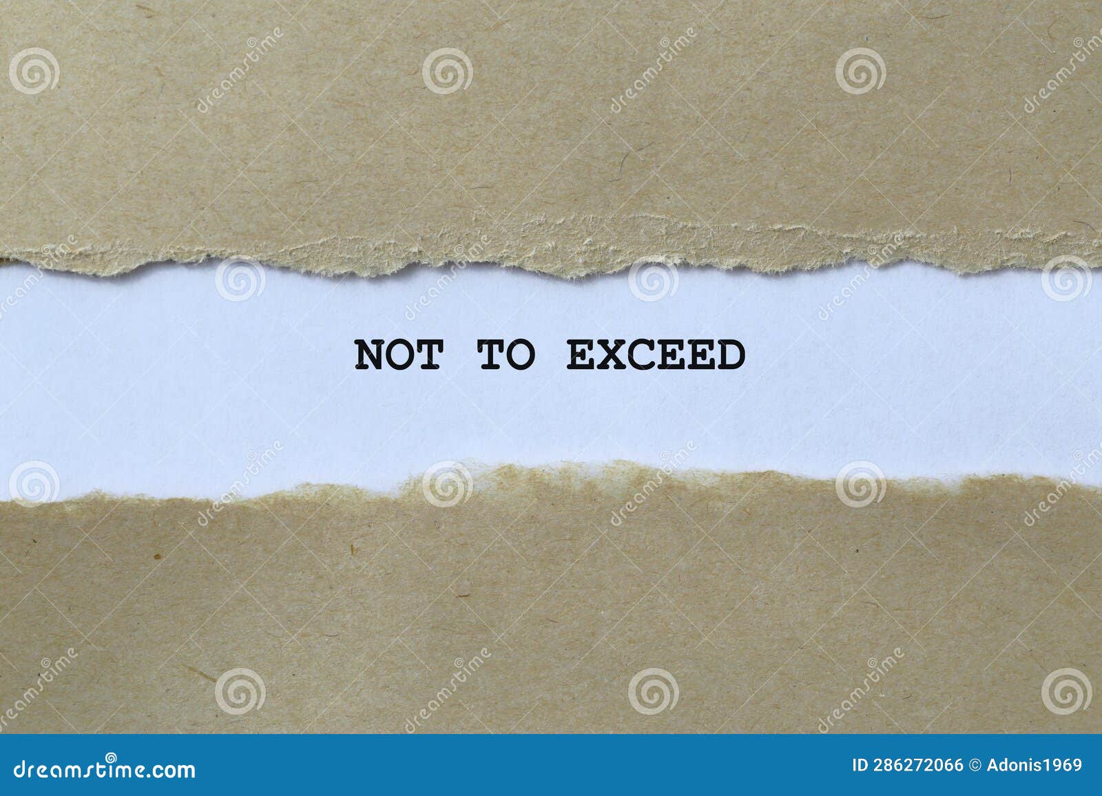 Not To Exceed on White Paper Stock Photo - Image of restriction ...