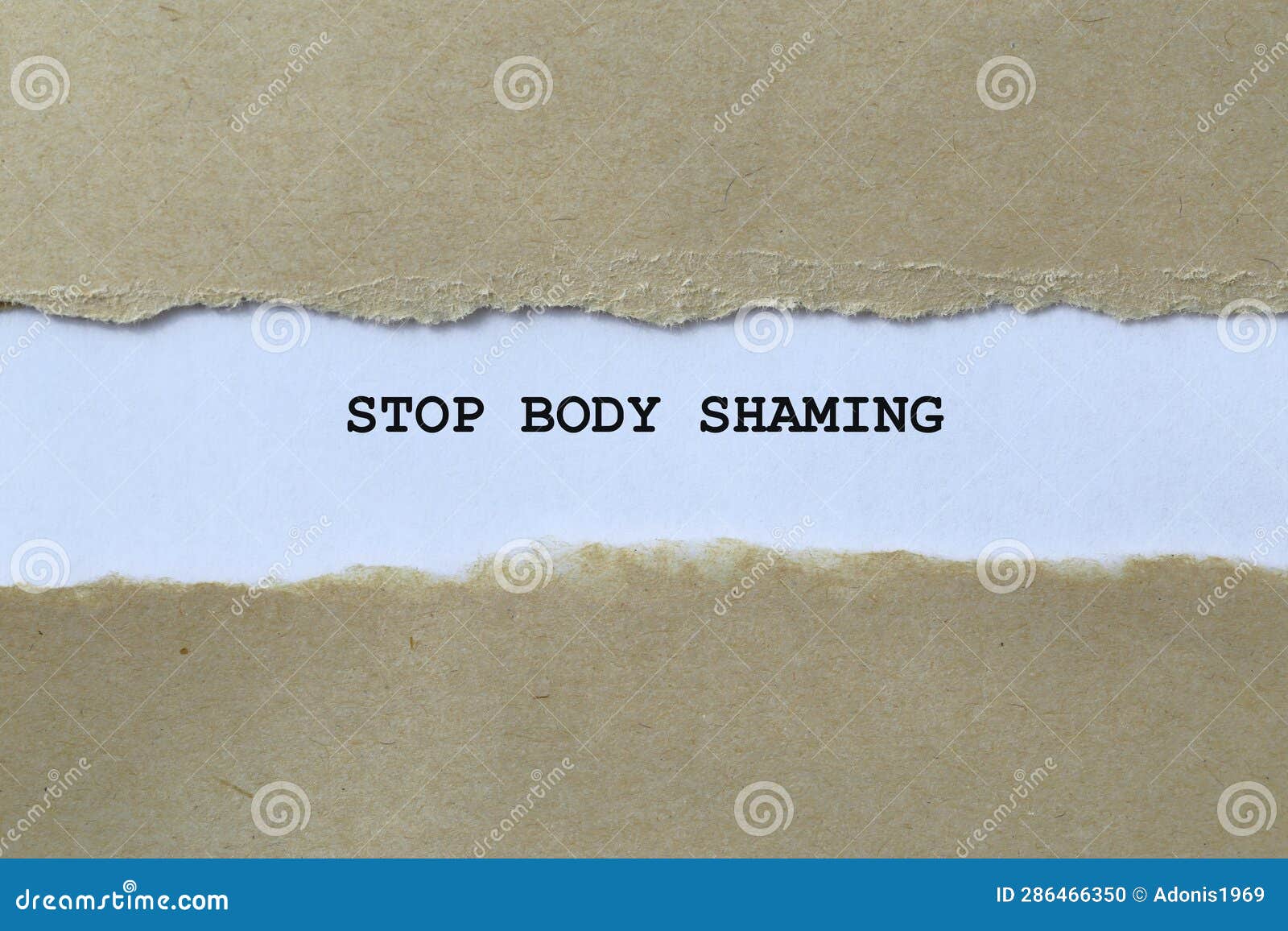 Stop Body Shaming On White Paper Stock Photo | CartoonDealer.com #286466350