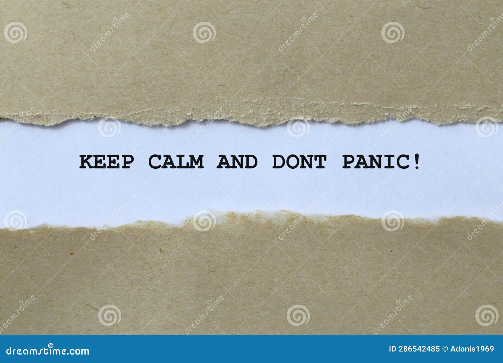 Keep Calm and Don T Panic on White Paper Stock Image - Image of crisis ...