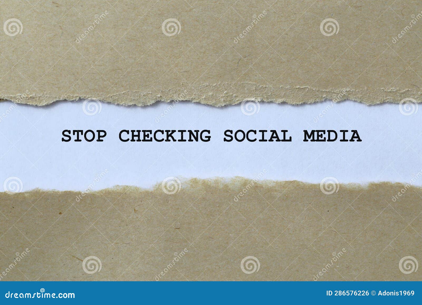 Stop Checking Social Media on White Paper Stock Photo - Image of life ...