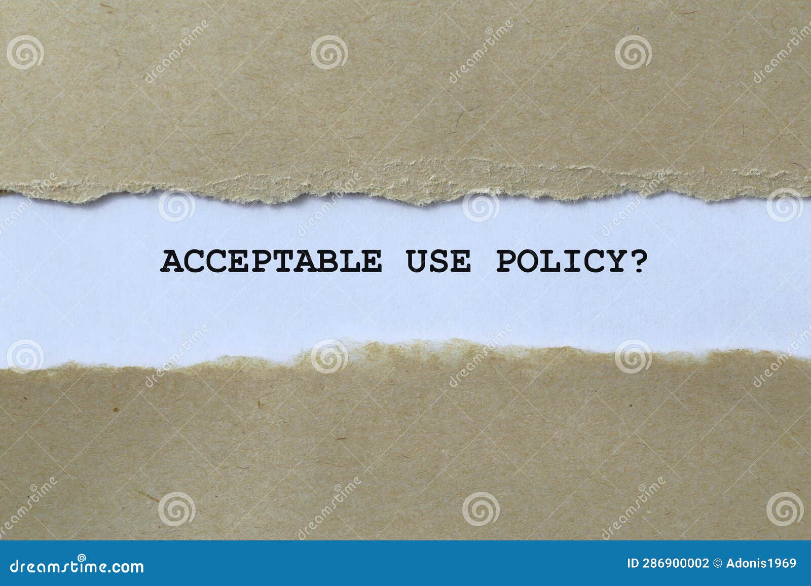 Acceptable Use Policy? on White Paper Stock Photo - Image of ...