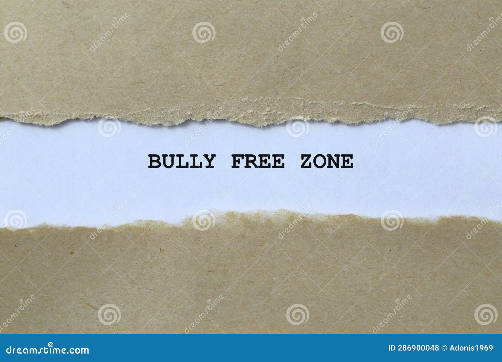 Bully Free Zone on White Paper Stock Photo - Image of bullying ...