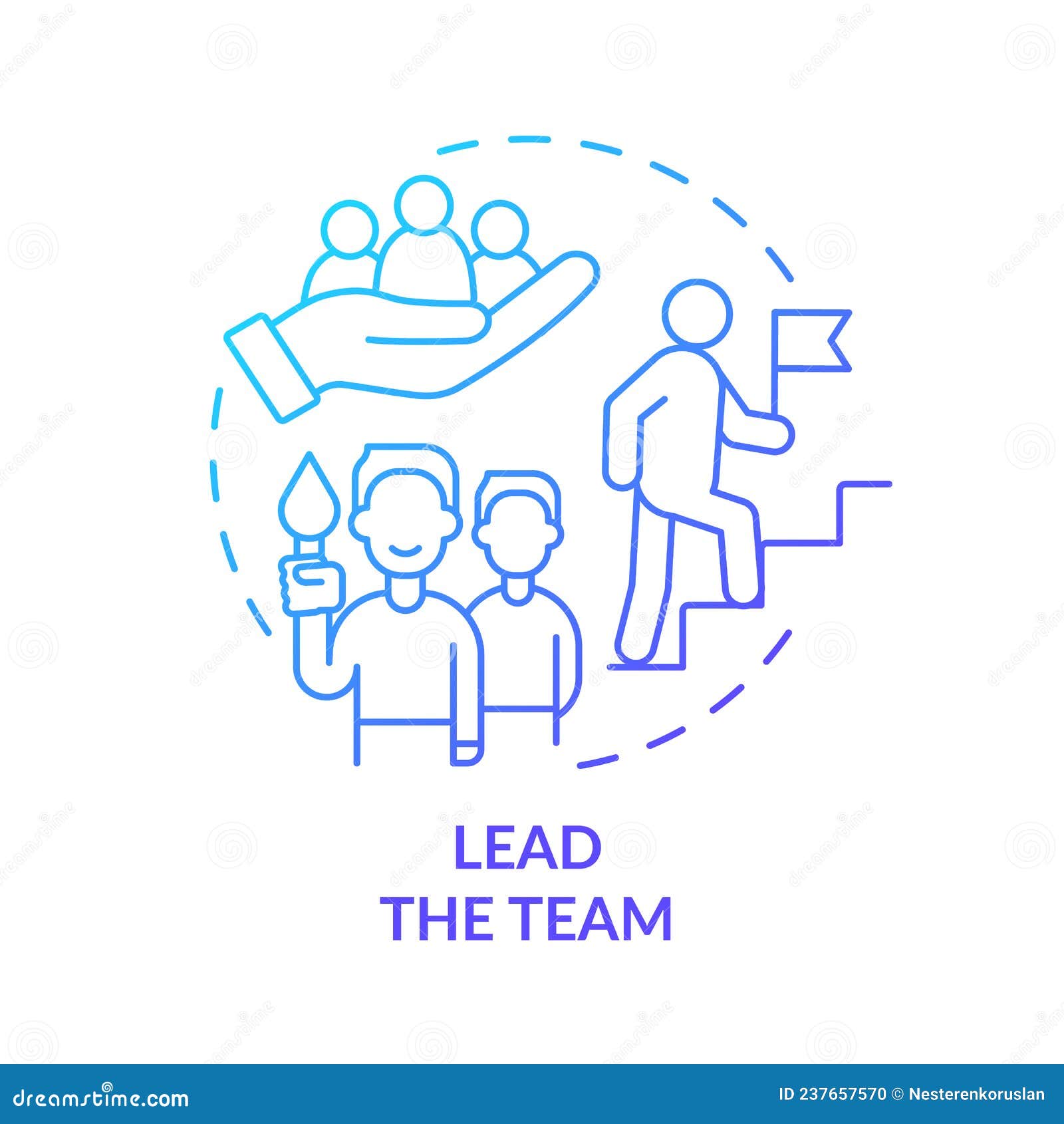Lead Team Blue Gradient Concept Icon Stock Vector - Illustration of ...