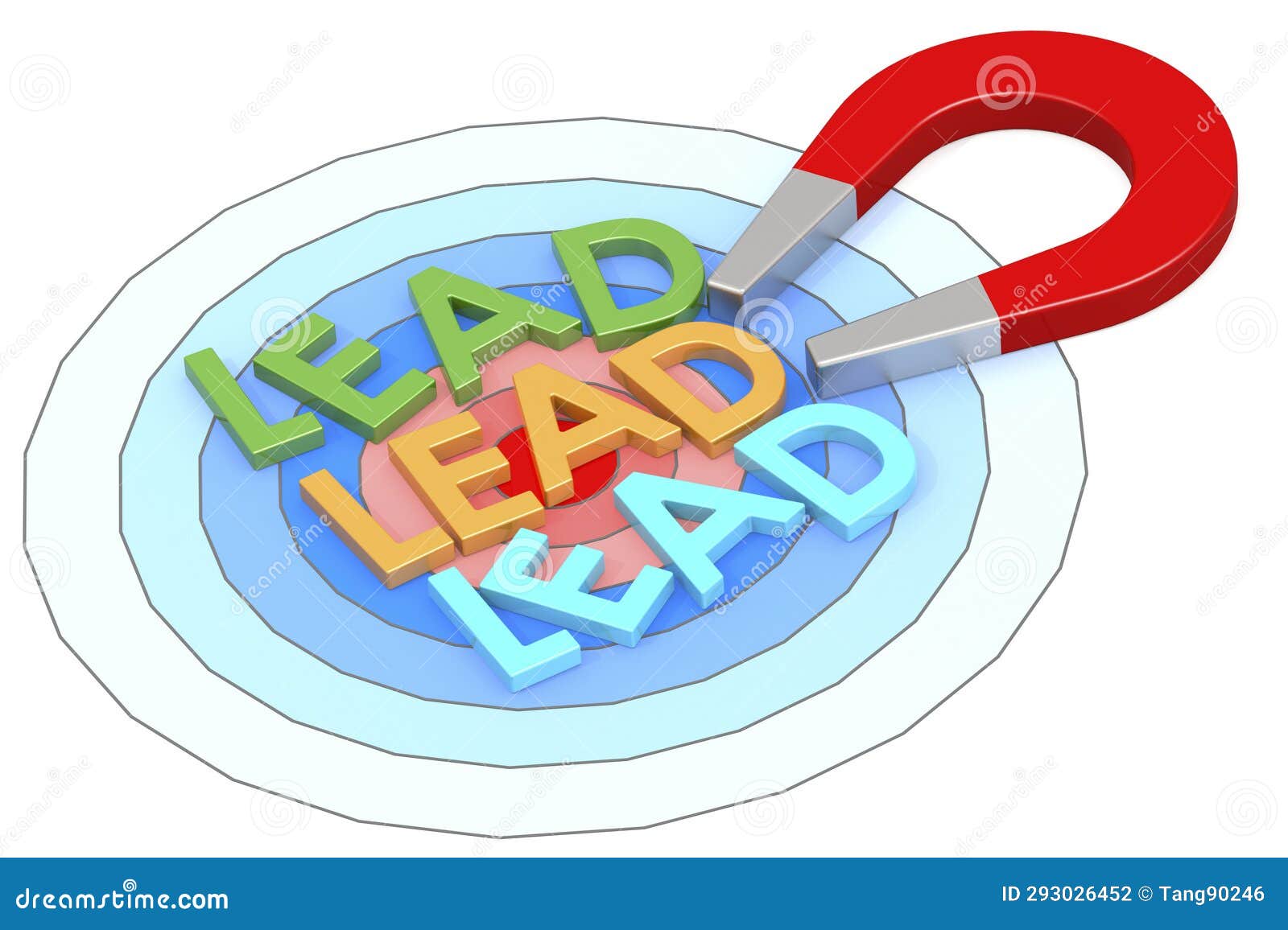 Lead Word with Red Horseshoe Magnet Isolated Stock Illustration ...