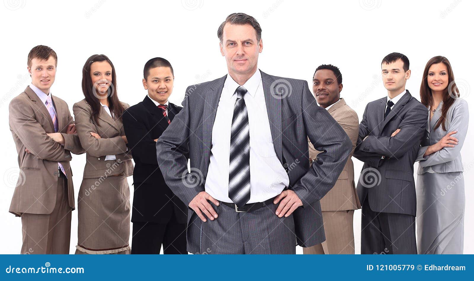 Businessman on the Background of Business Team Stock Image - Image of ...