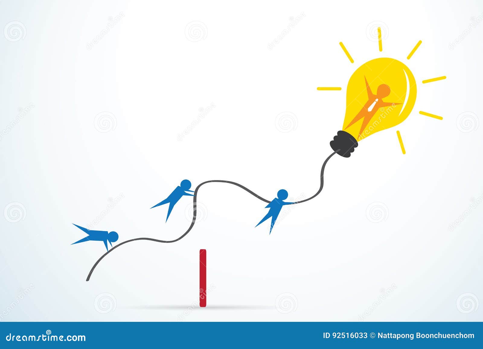 Leader with a Balloon of a Light Bulb, Leadership Concept Stock Vector ...