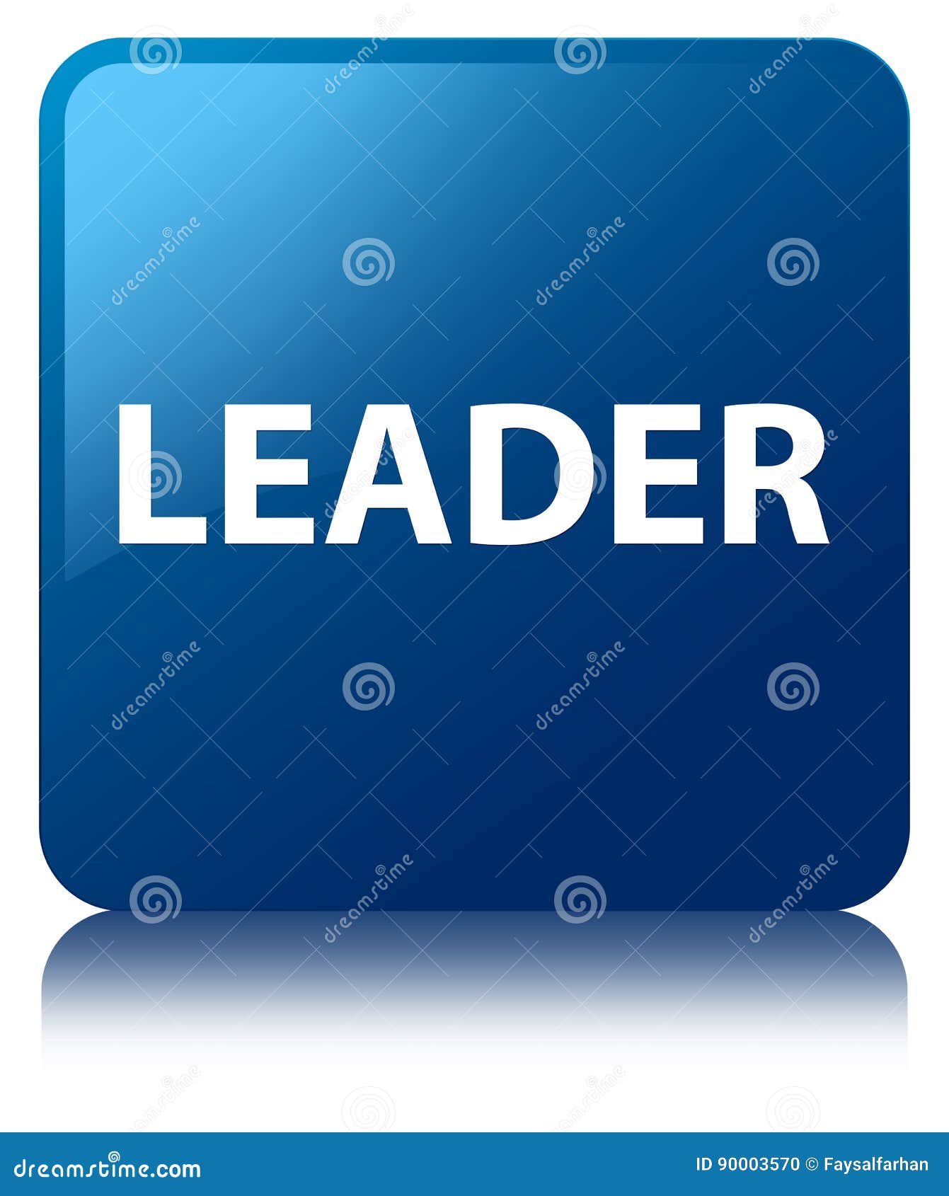 Leader blue square button stock illustration. Illustration of text ...