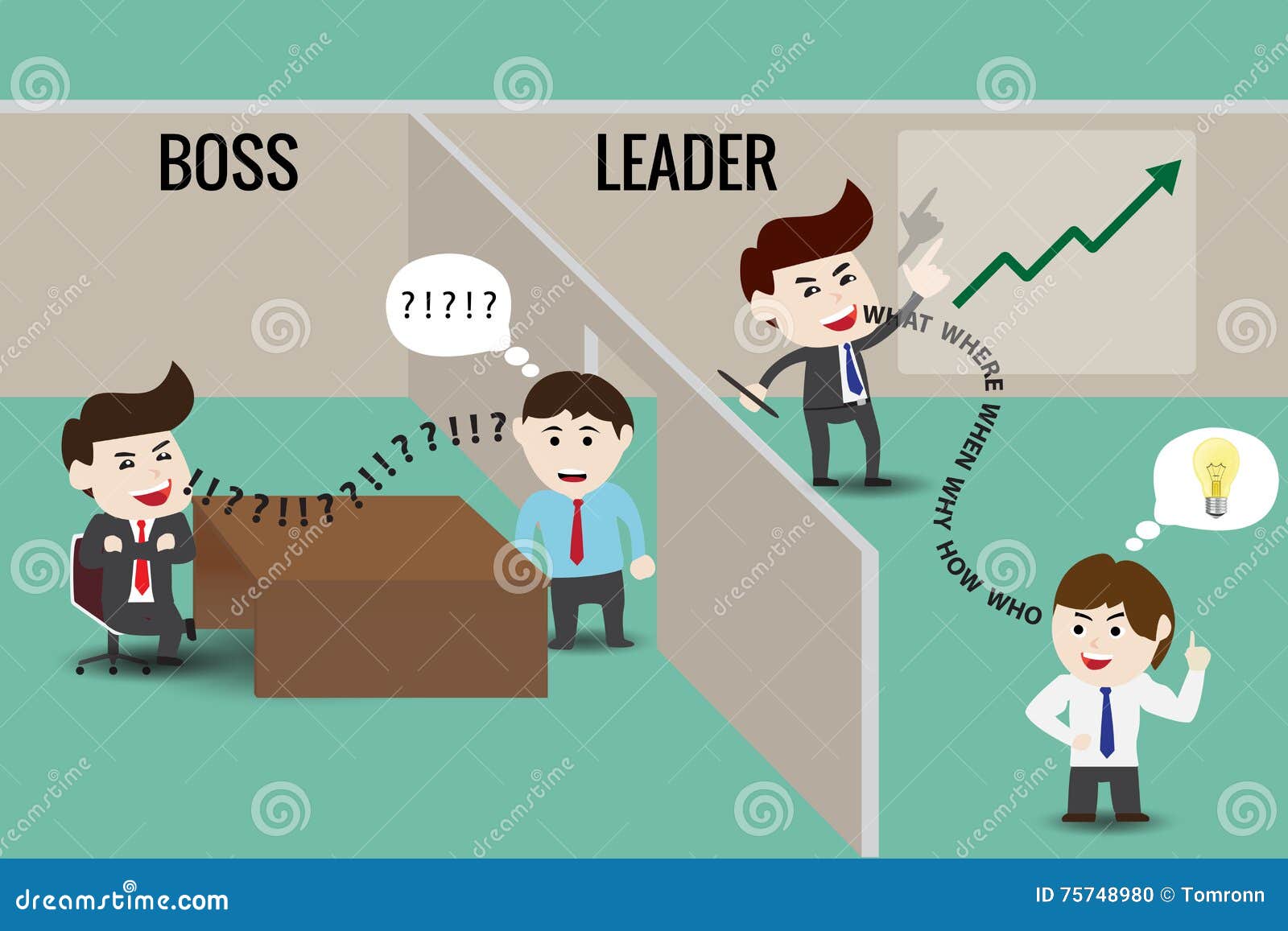 Leader or Boss, template stock vector. Illustration of leader - 75748980