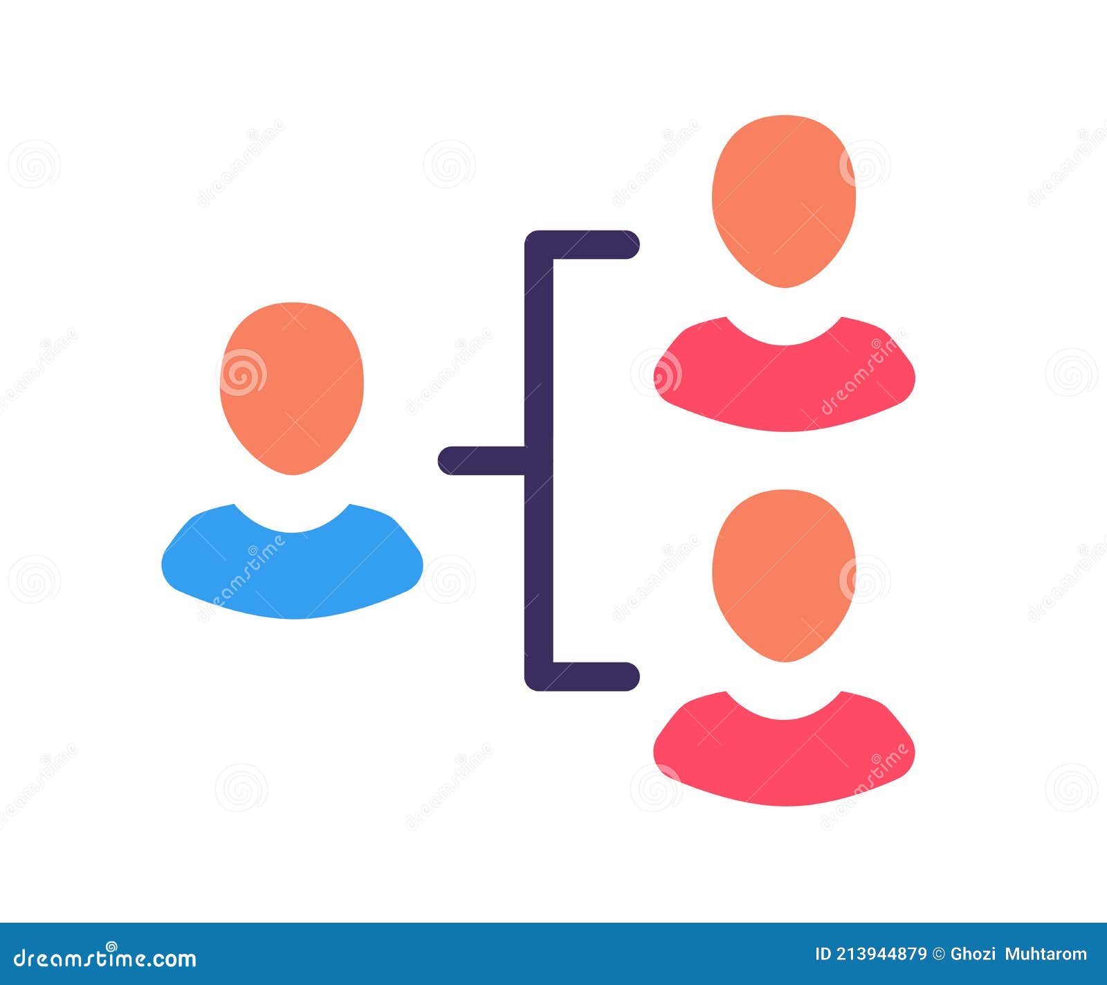 Leader Branch Team Single Isolated Icon with Flat Style Stock Vector ...