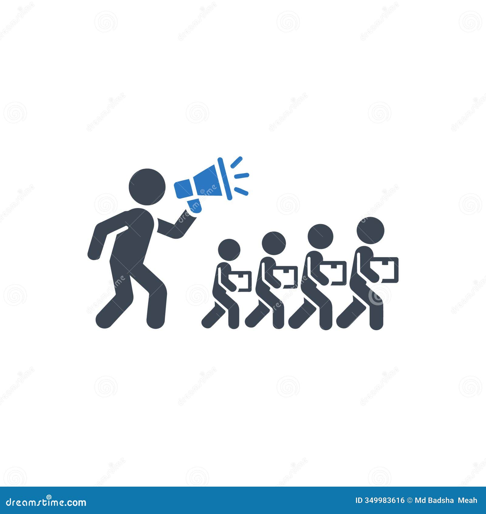 Leader Commanding Crowd Icon Stock Illustration - Illustration of ...