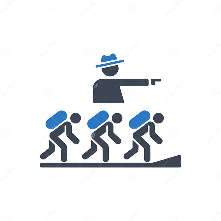 Leader Commanding Team Icon Stock Illustration - Illustration of leader ...