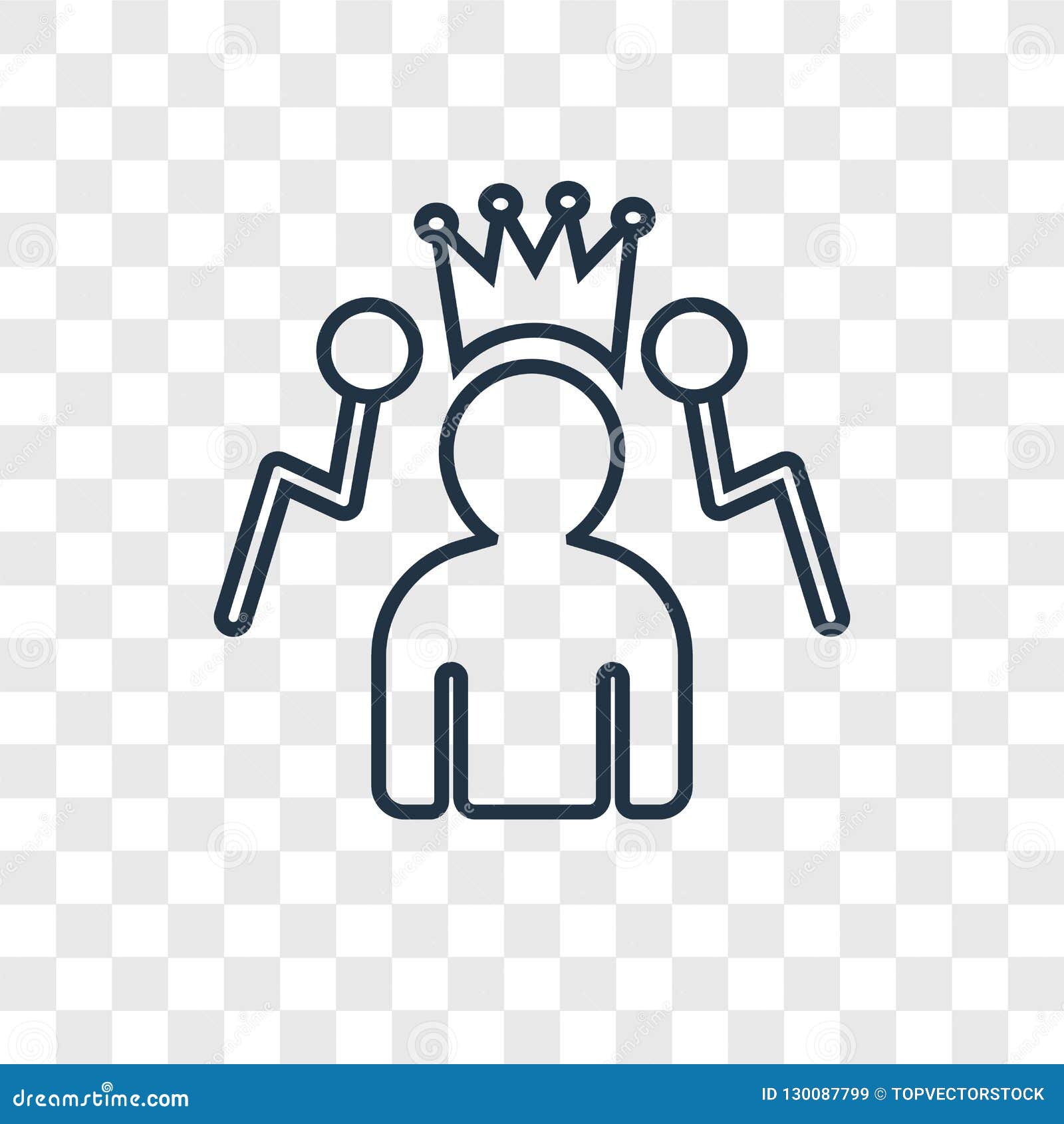Leader Concept Vector Linear Icon Isolated on Transparent Background ...