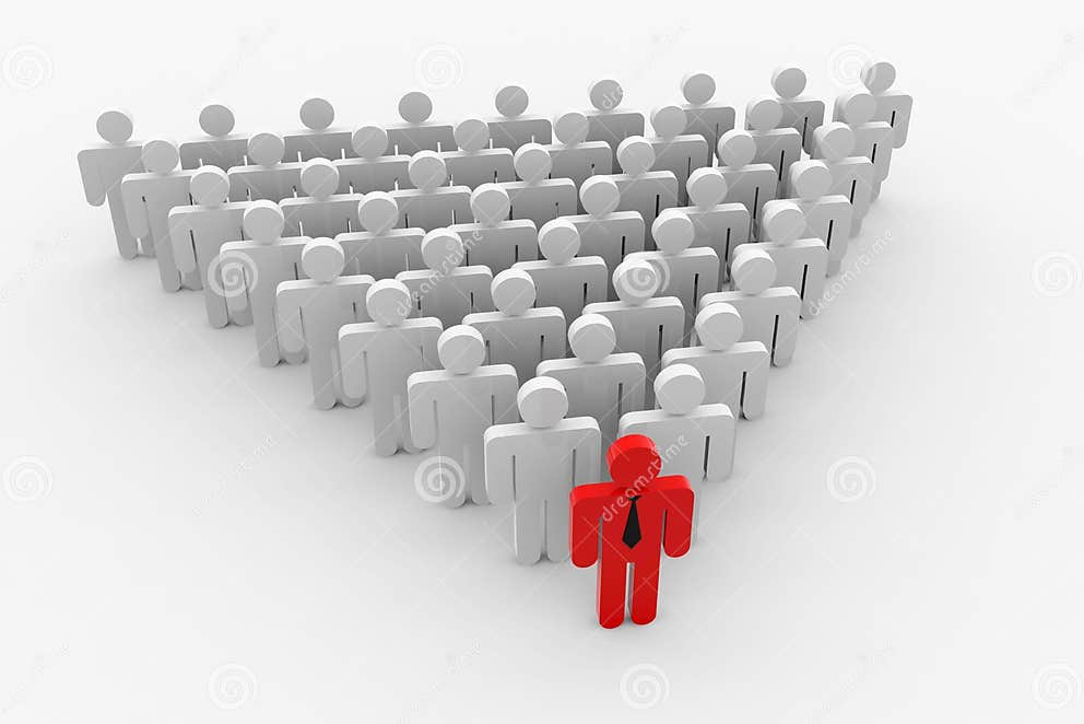 Leader and Crowd in Triangle Form Stock Illustration - Illustration of ...