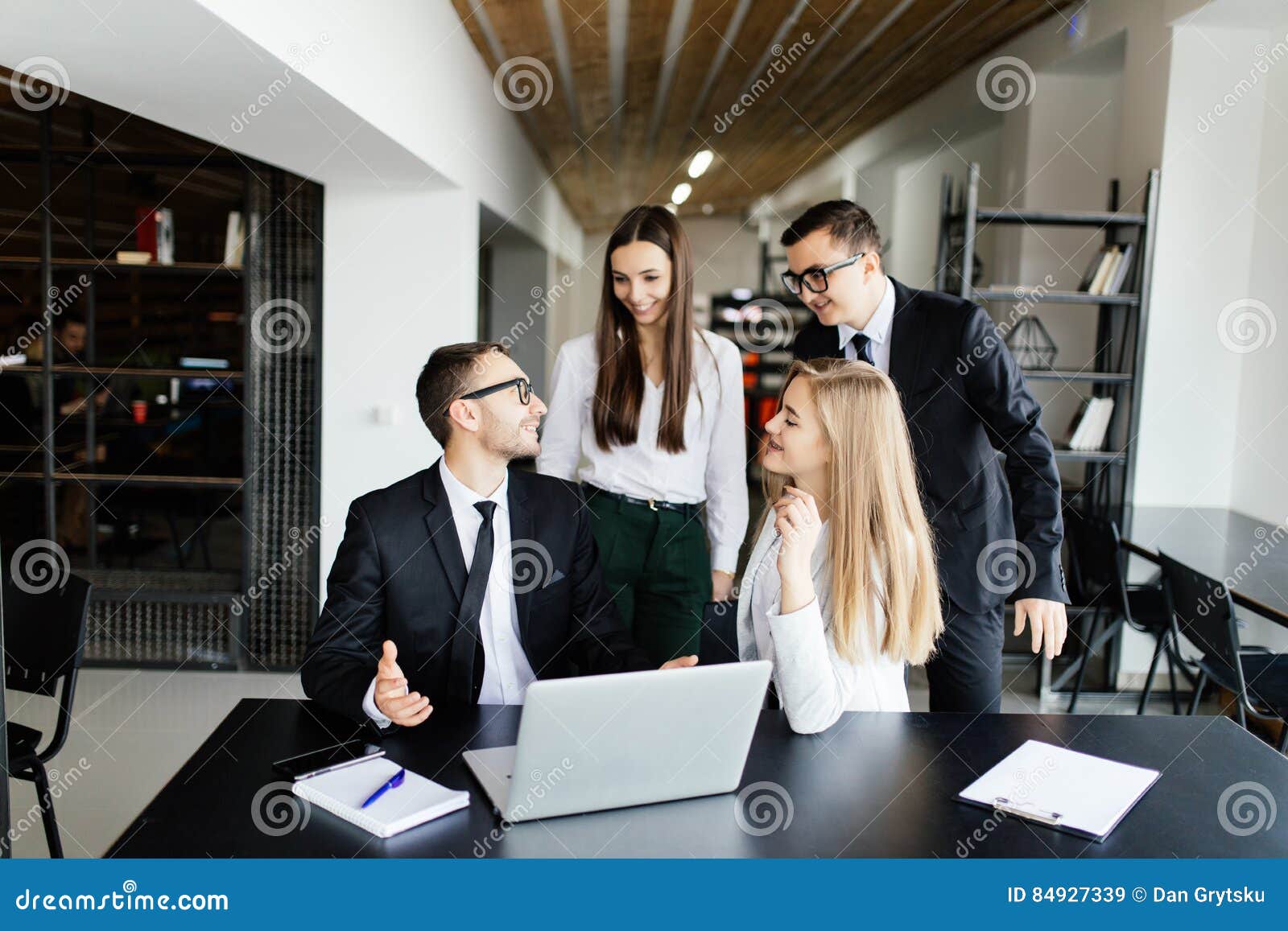 Leader Discuss with Team Plans in Office Stock Image - Image of plans ...