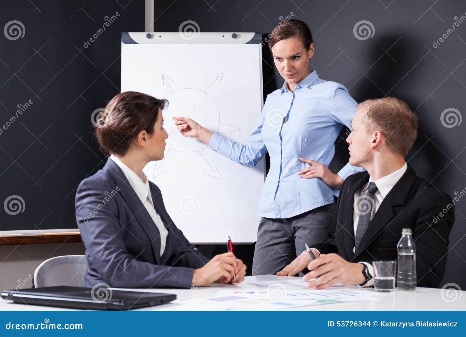 Leader Drawing Chart on the Board Stock Photo - Image of office ...