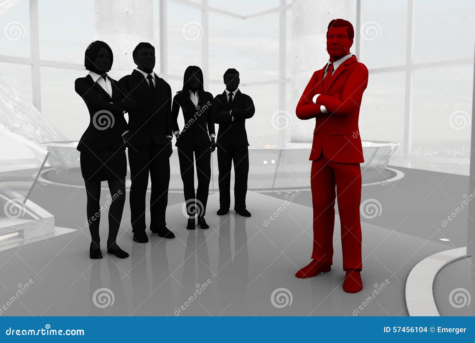 Leader with an Effective Team Stock Illustration - Illustration of ...