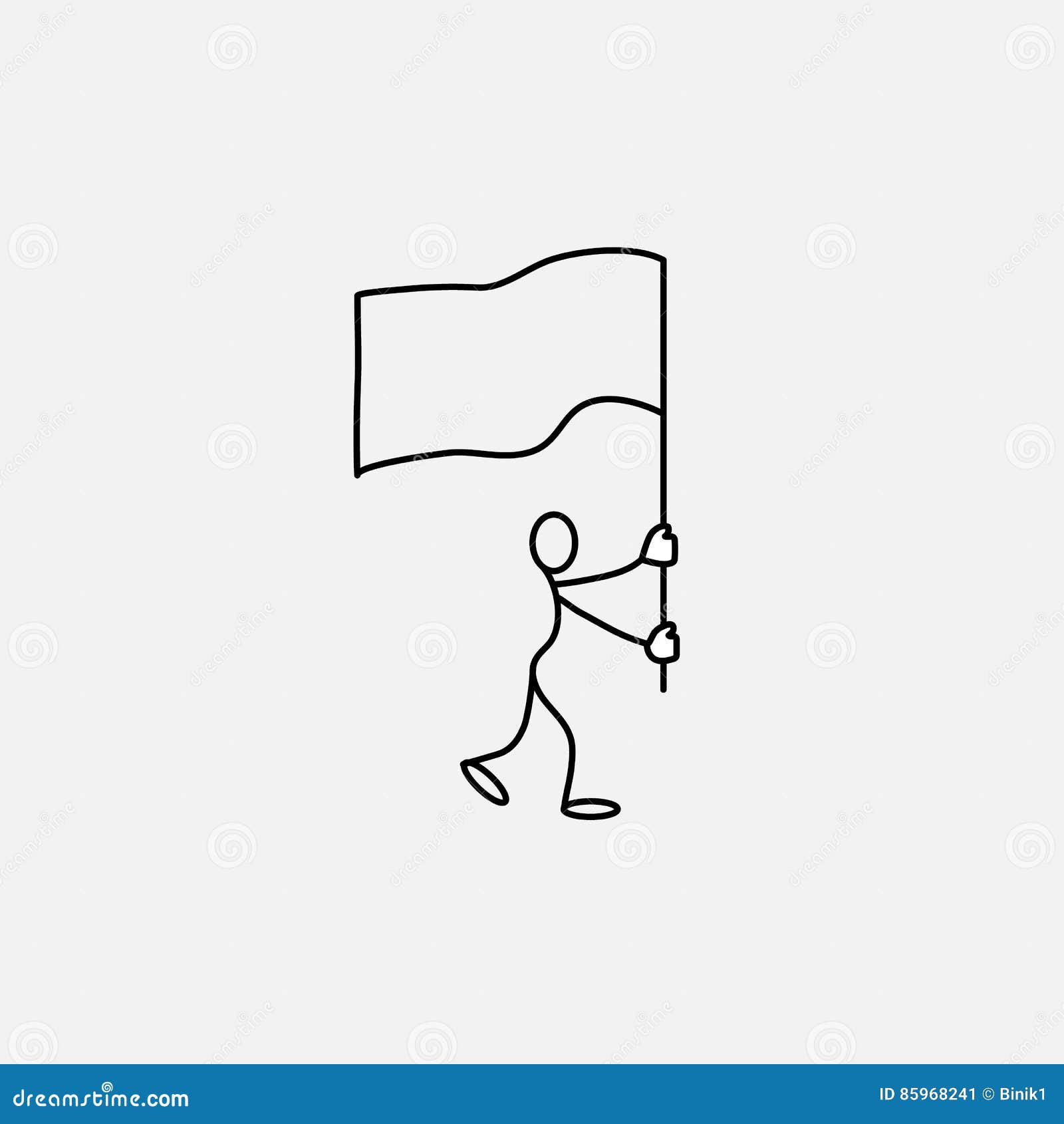 A Leader Flag Carrier Marches Forward Toward Victory Stock Vector ...