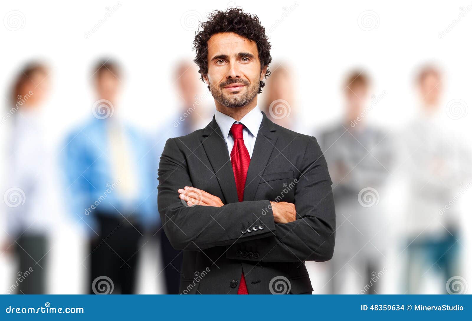 Leader in Front of a Group of Business People Stock Photo - Image of ...